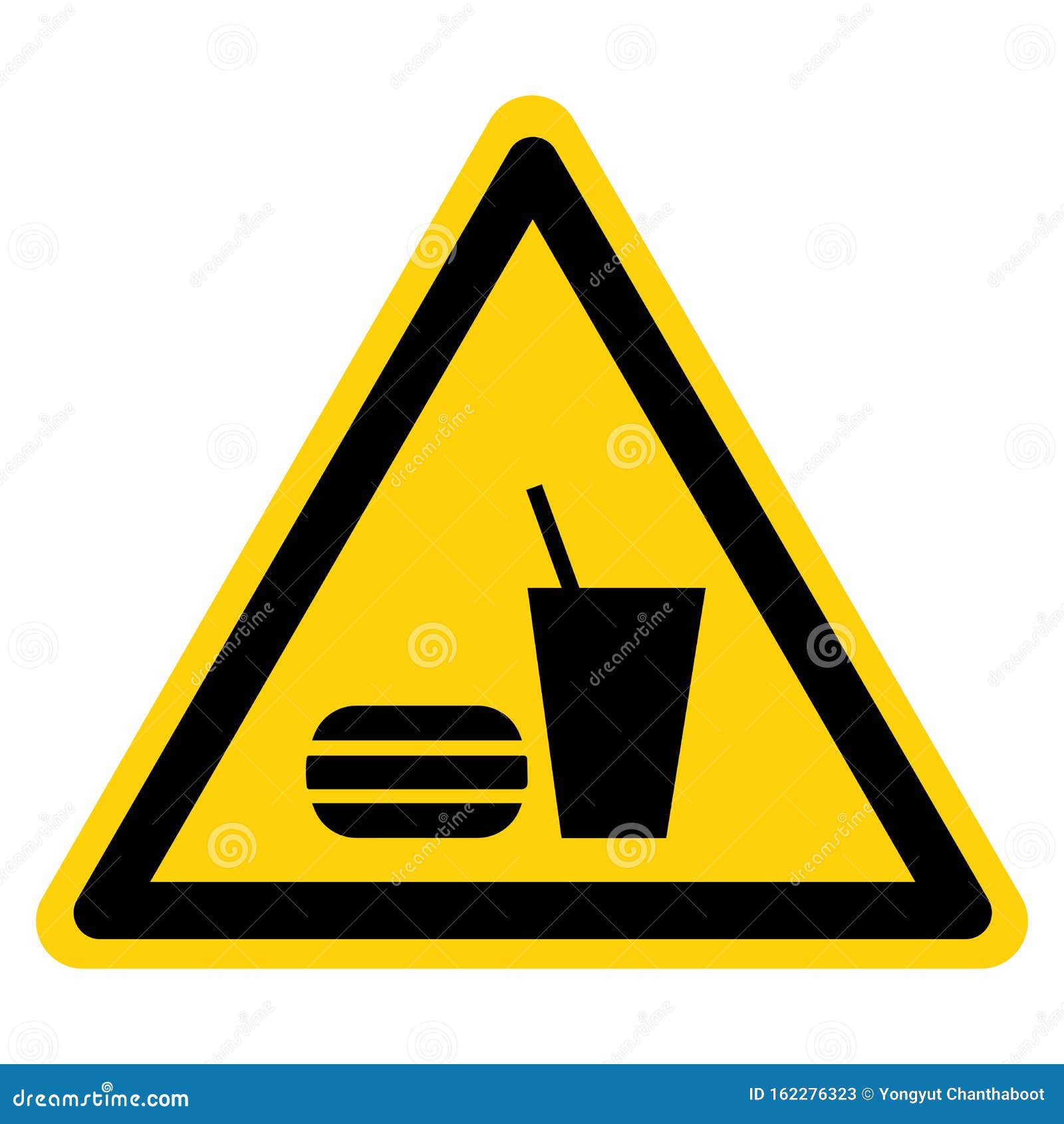 Warning No Eating Or Drinking Symbol Sign, Vector Illustration, Isolate ...