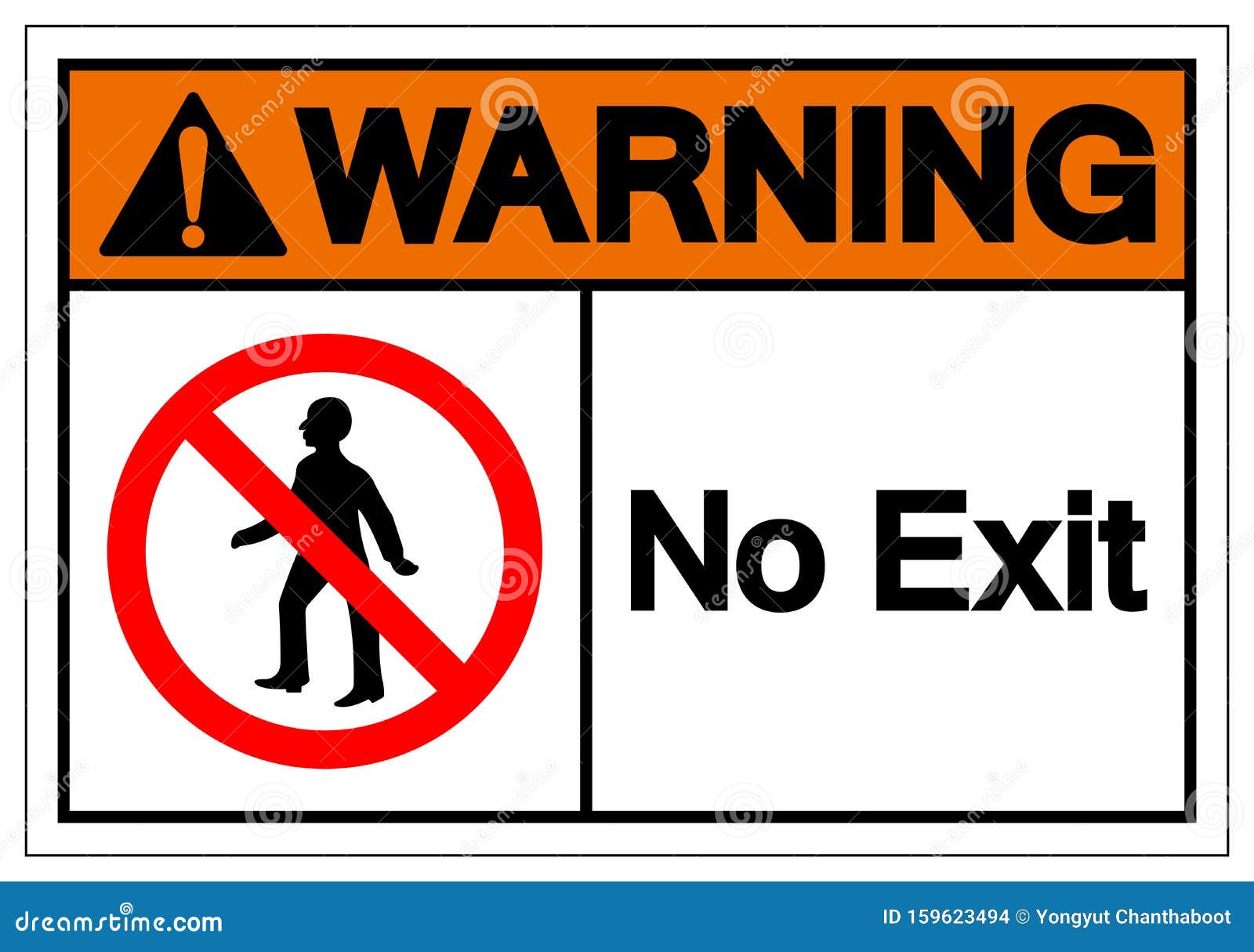 Warning No Exit Symbol Sign ,Vector Illustration, Isolate on White ...