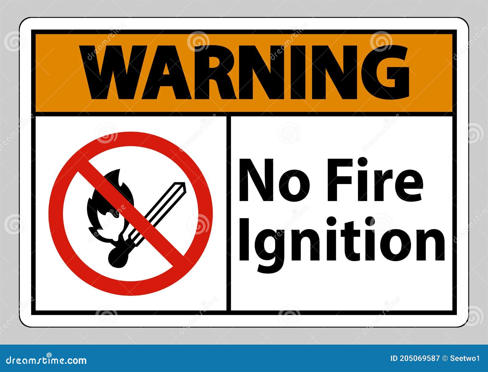 Warning No Fire Ignition Symbol Sign on White Background Stock Vector ...