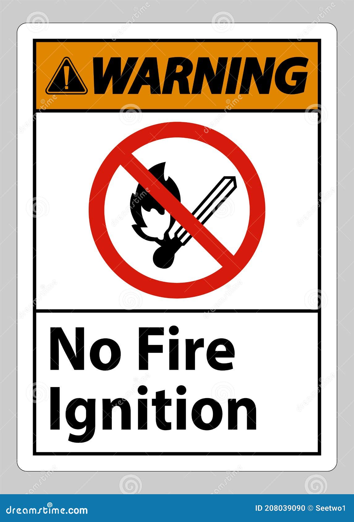 Warning No Fire Ignition Symbol Sign on White Background Stock Vector ...