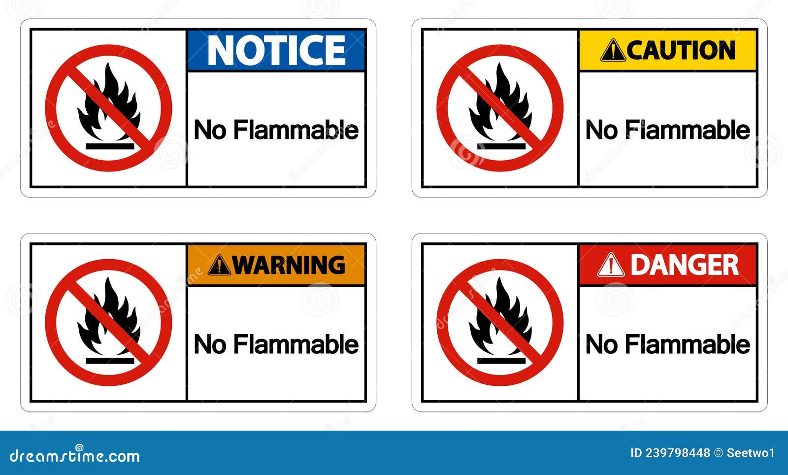 Warning No Flammable Symbol Sign on White Background Stock Vector ...
