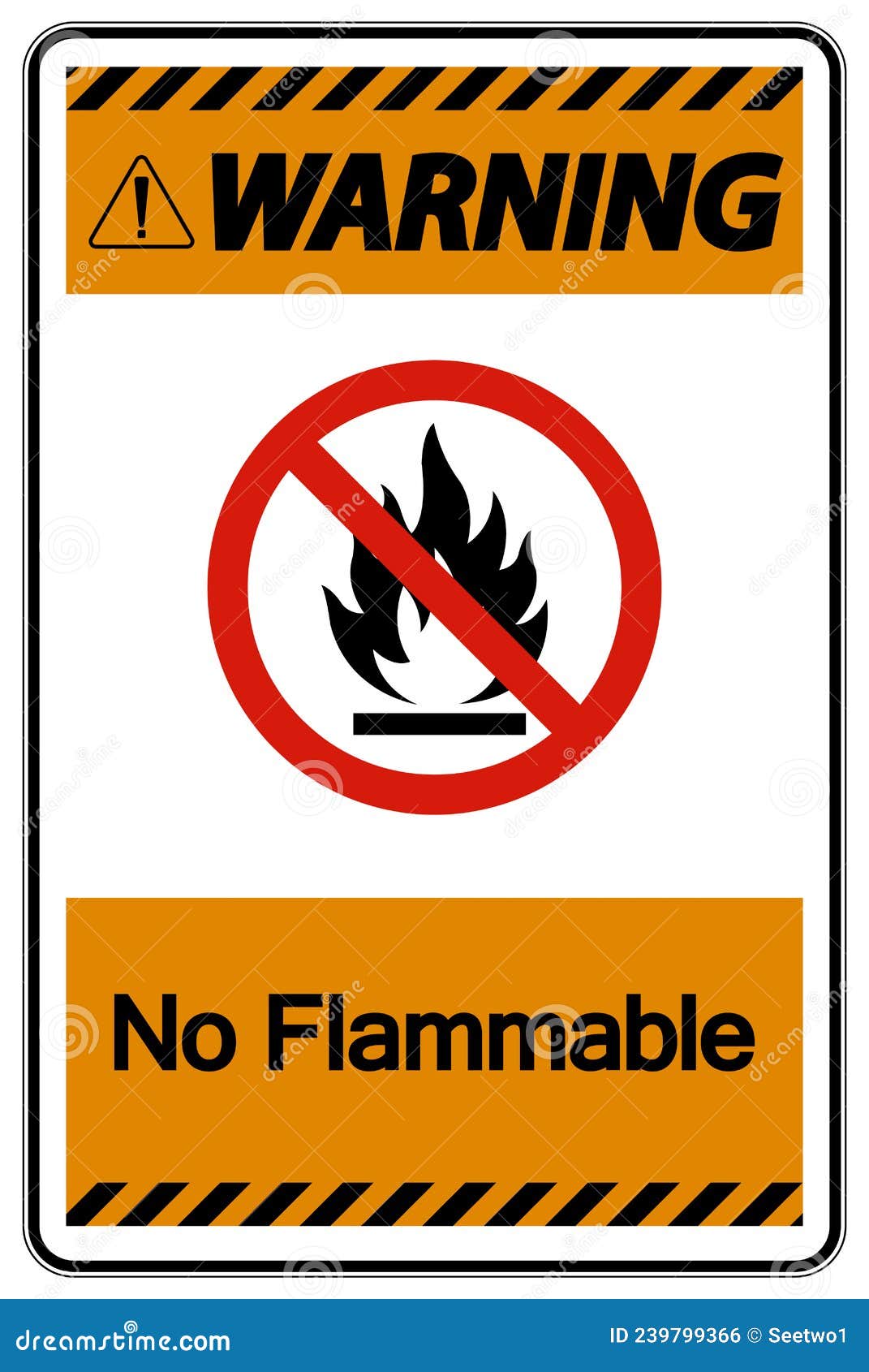 Warning No Flammable Symbol Sign on White Background Stock Vector ...