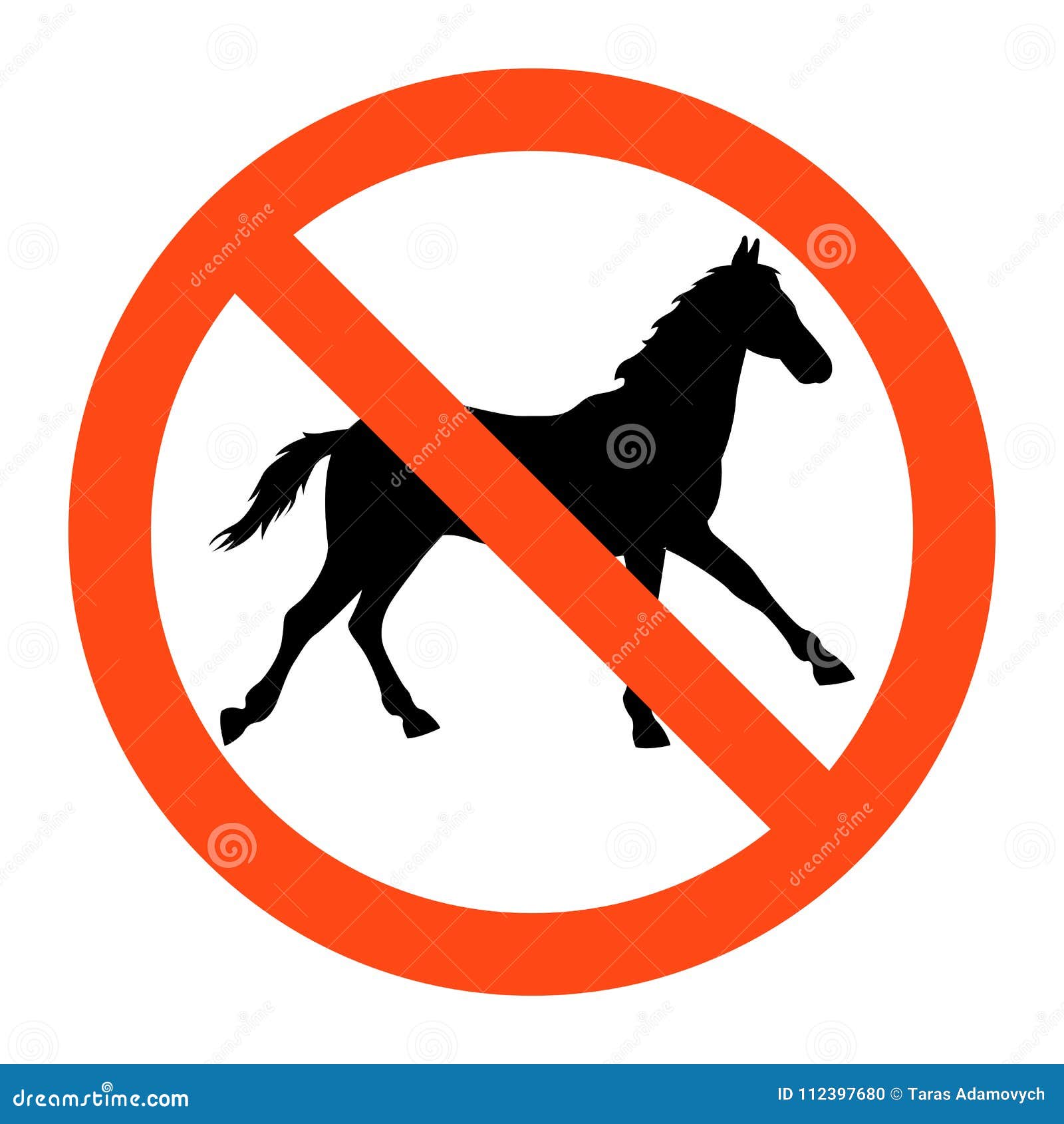 No Horse Sign ,vector Illustratioon on White Background Stock Vector ...