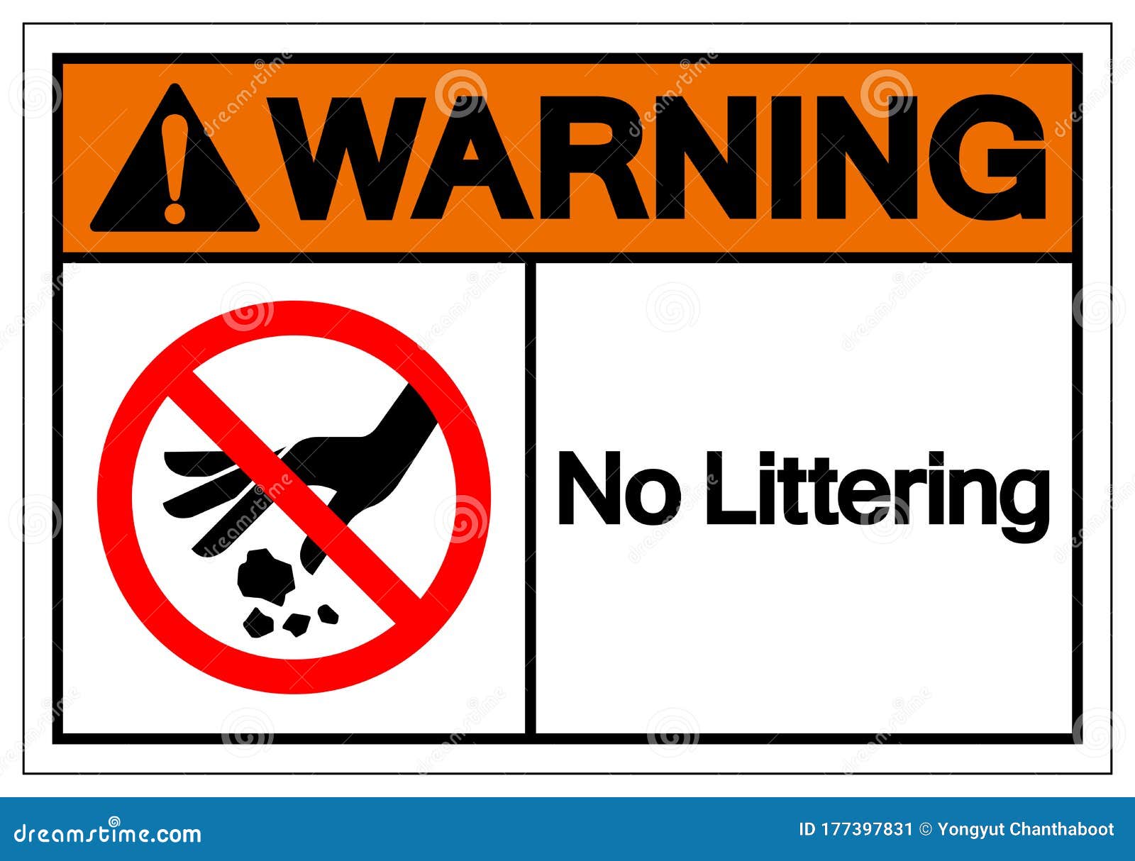 Warning No Littering Symbol Sign, Vector Illustration, Isolate on White ...