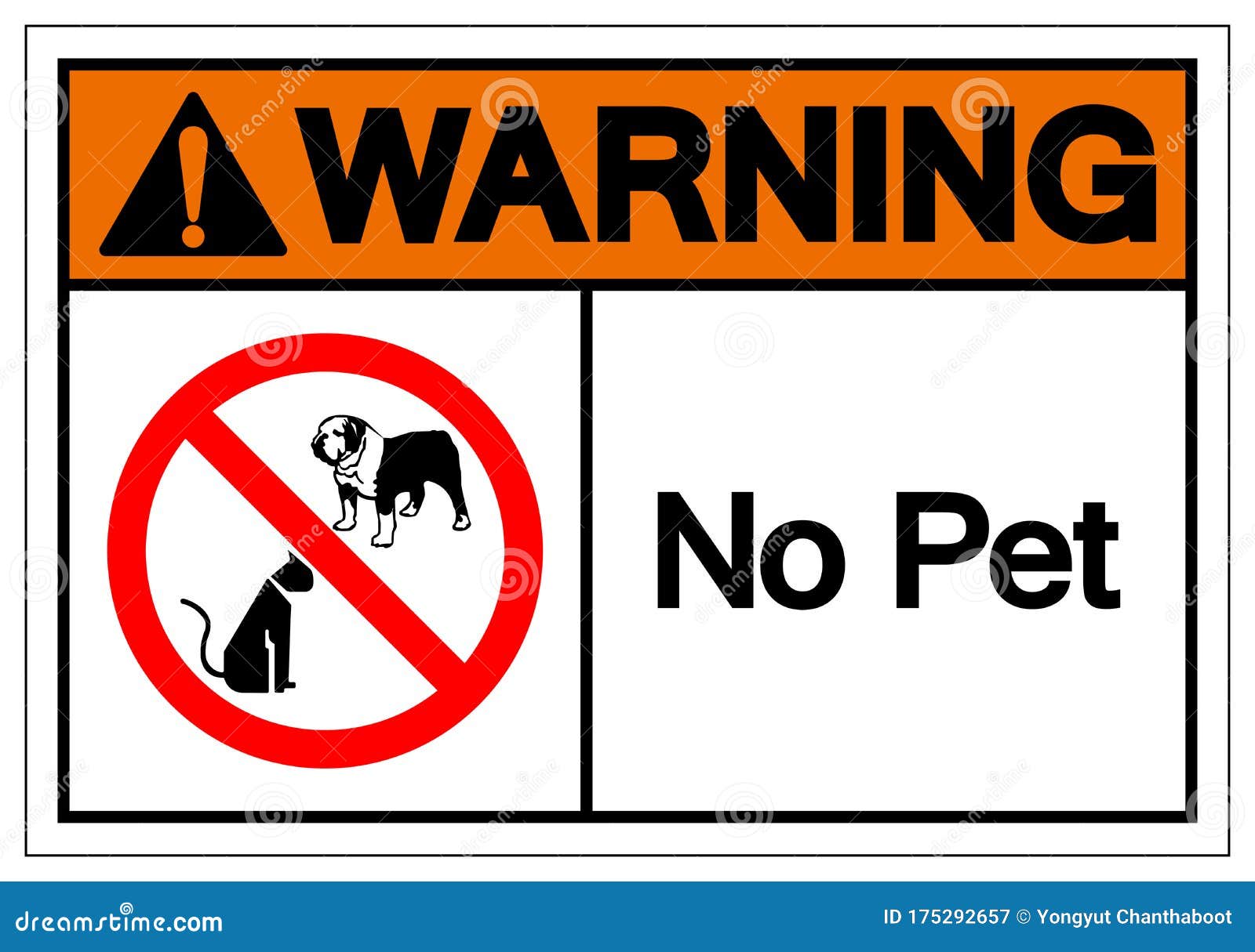 Warning No Pet Symbol Sign, Vector Illustration, Isolate on White ...