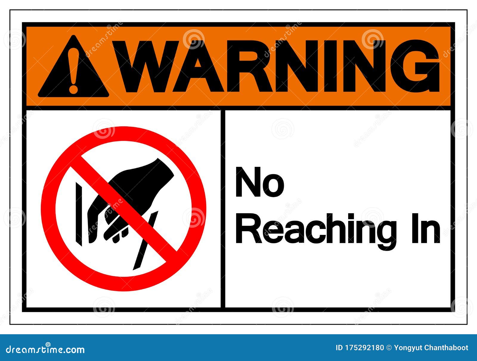 Warning No Reaching in Symbol Sign, Vector Illustration, Isolate on ...