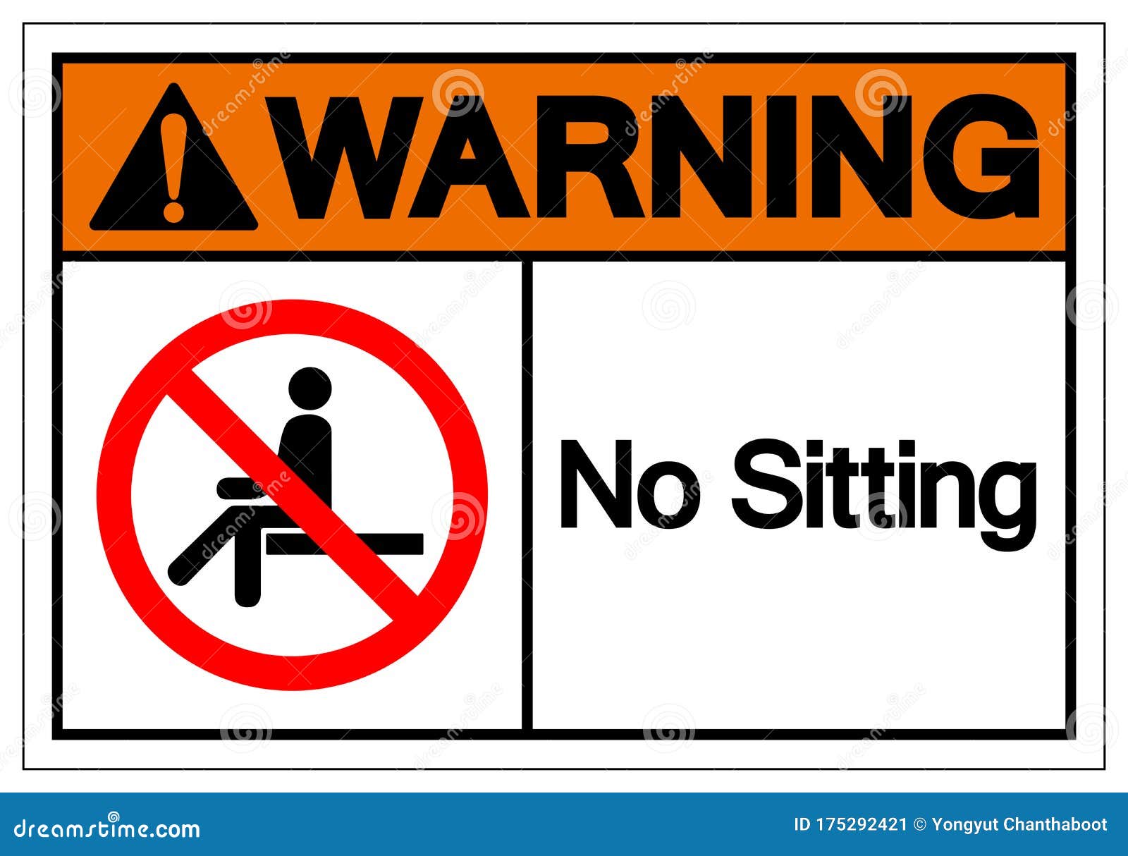 Warning No Sitting Symbol Sign, Vector Illustration, Isolate on White ...