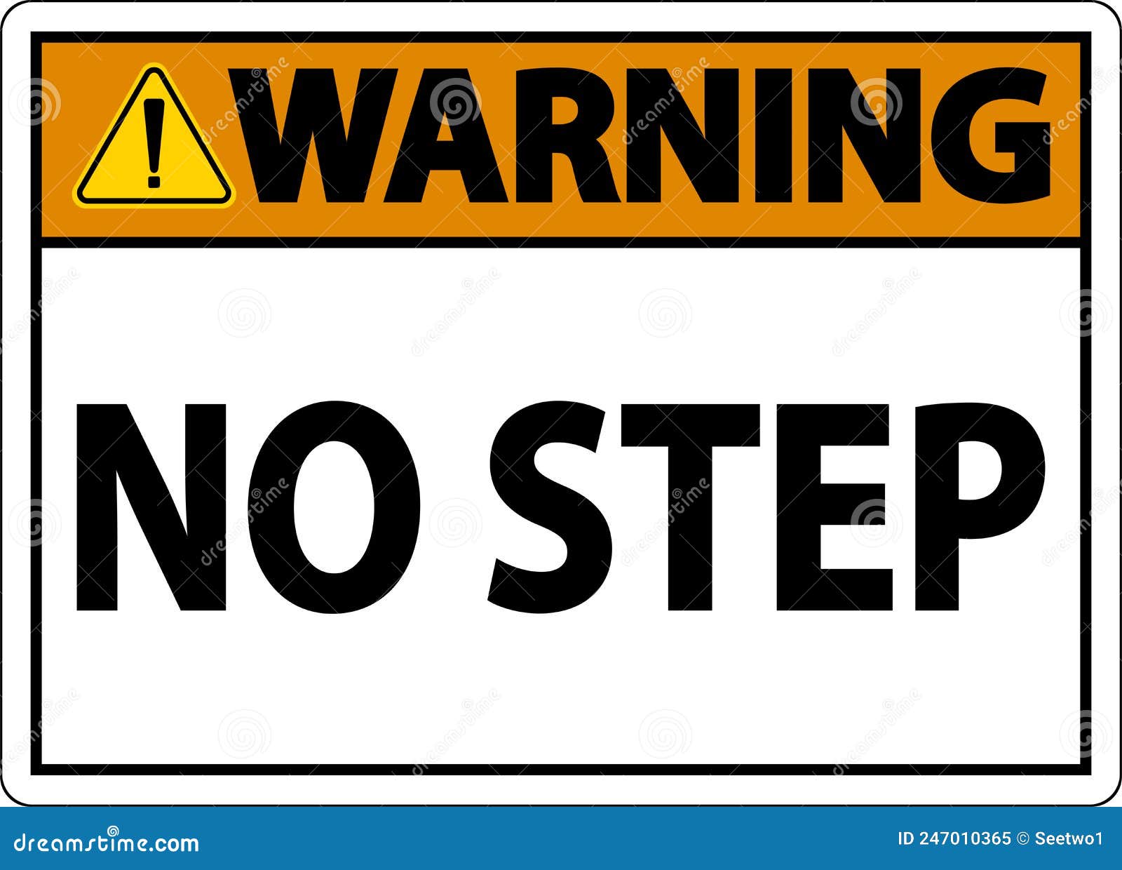Warning No Step Sign on White Background Stock Vector - Illustration of ...