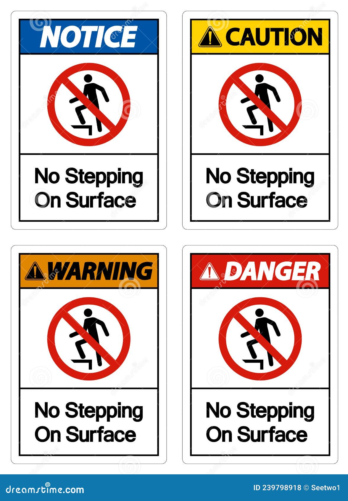 Warning No Stepping on Surface Symbol Sign Stock Vector - Illustration ...