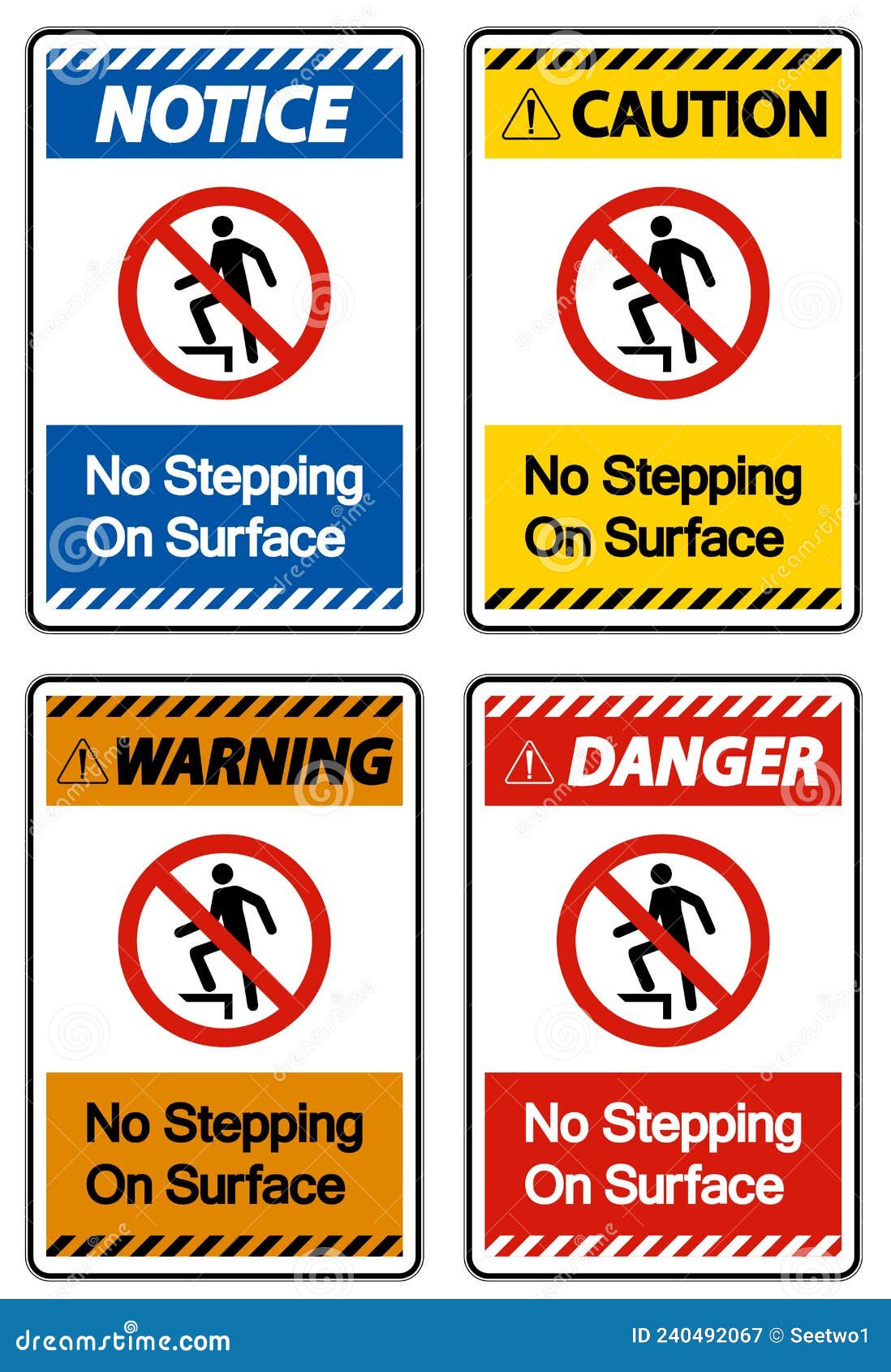 Warning No Stepping On Surface Symbol Sign, Vector Illustration ...