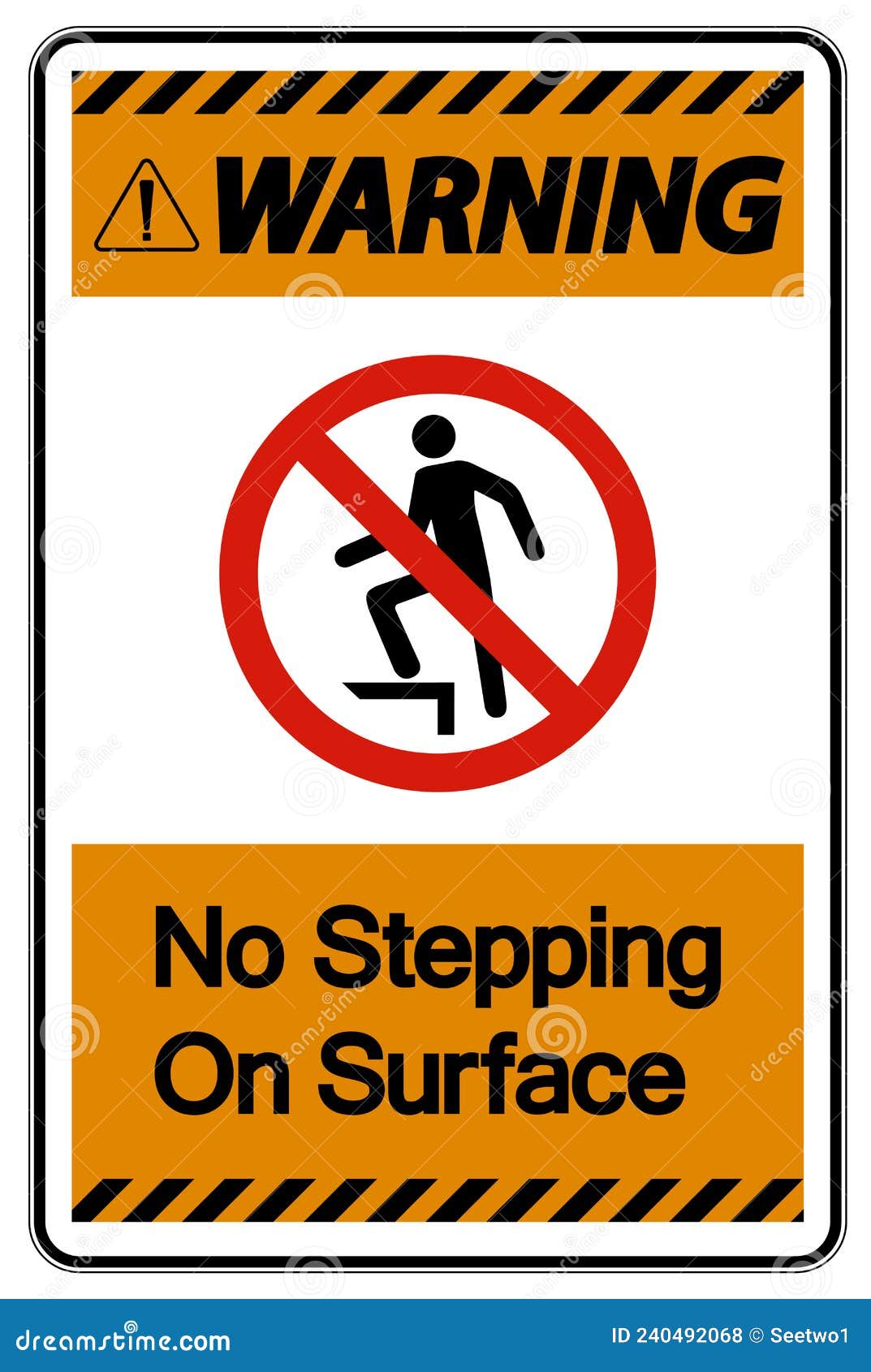 Warning No Stepping On Surface Symbol Sign, Vector Illustration ...