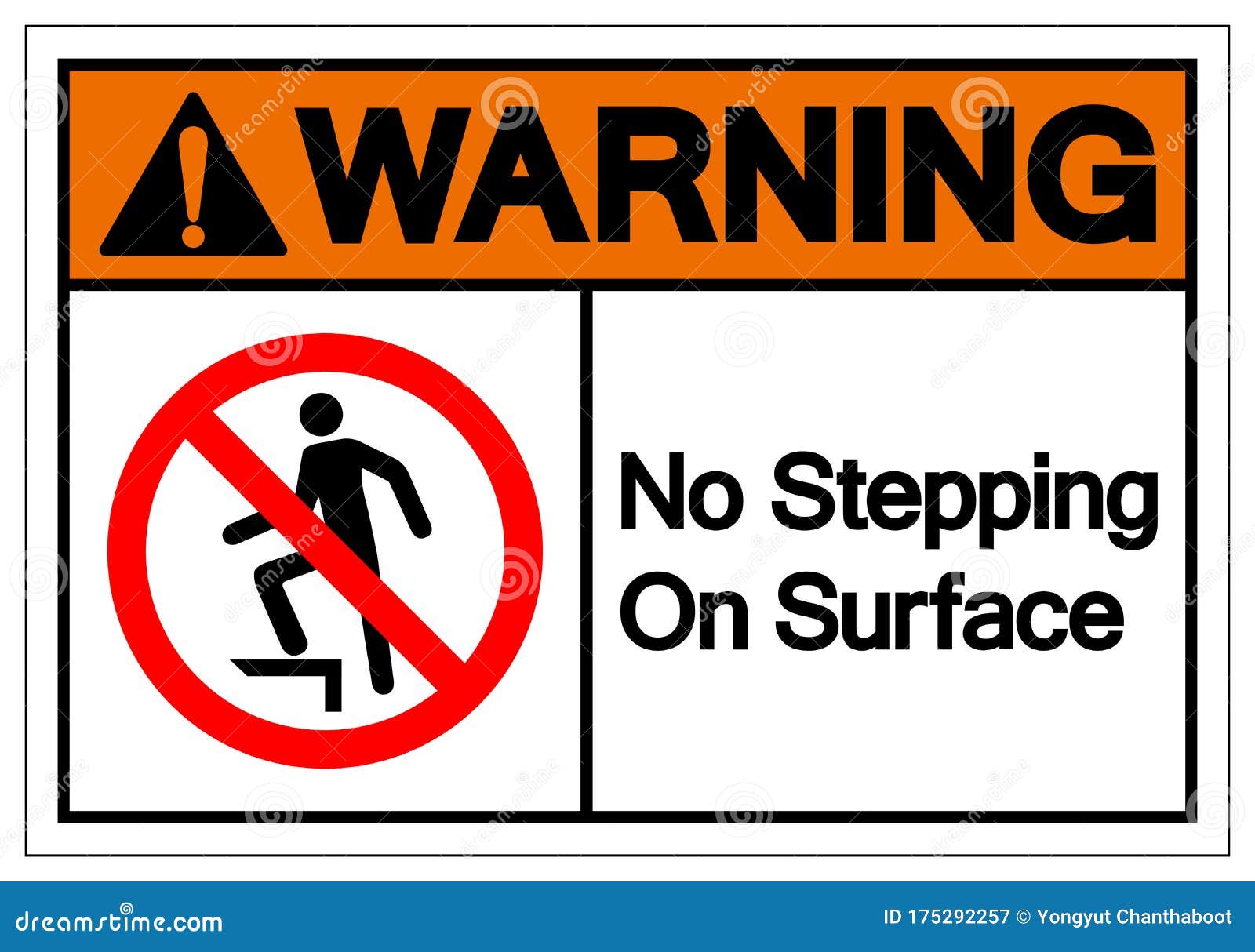 Warning No Stepping On Surface Symbol Sign, Vector Illustration ...