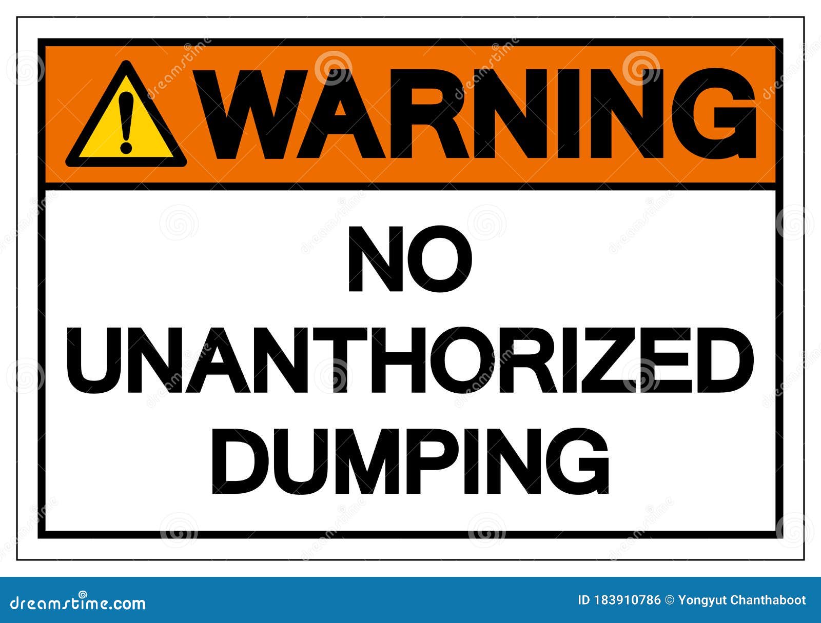 Warning No Unauthorized Dumping Symbol Sign ,Vector Illustration ...