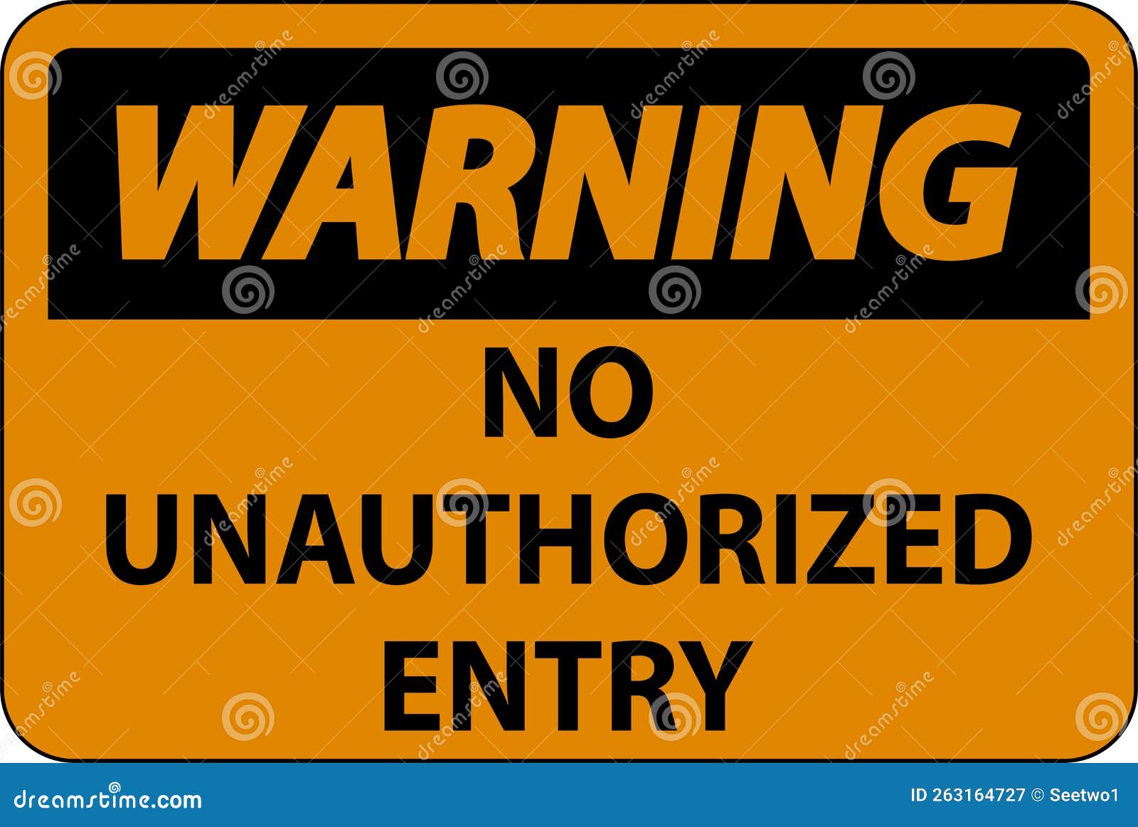 Warning No Unauthorized Entry Sign on White Background Stock Vector ...
