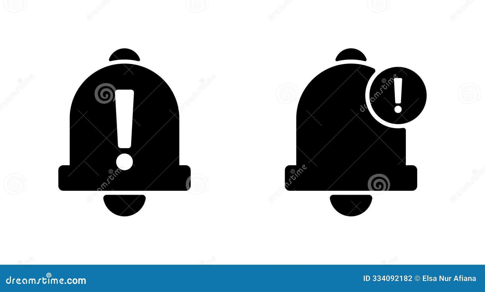 Warning Notification Bell Icon. Exclamation Mark on Bells Concept Stock ...