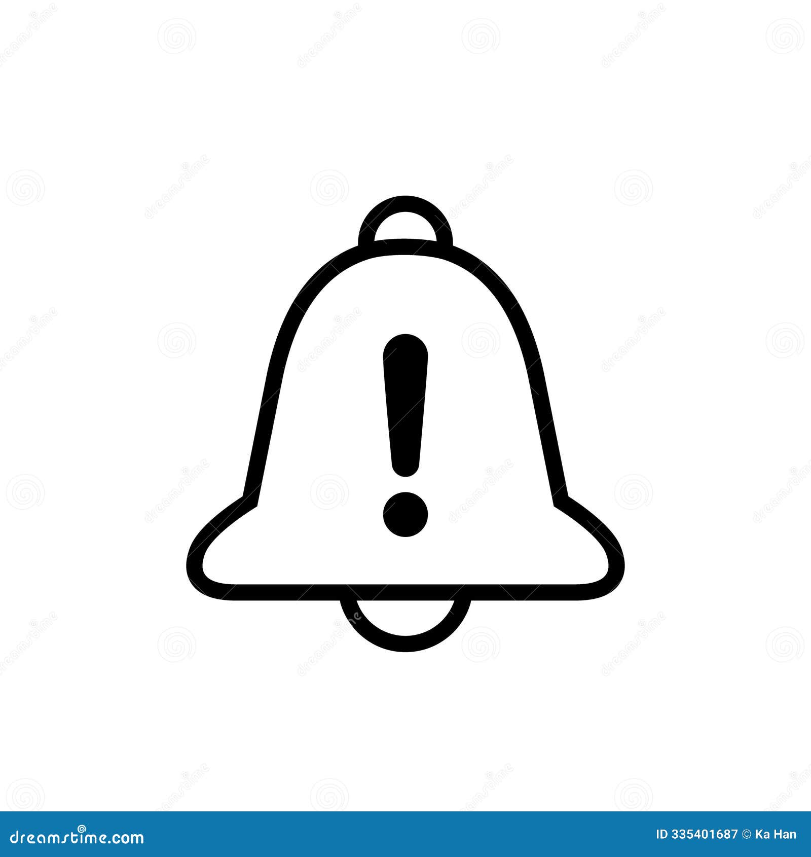 Warning Notification Bell Icon in Generic Design Stock Illustration ...