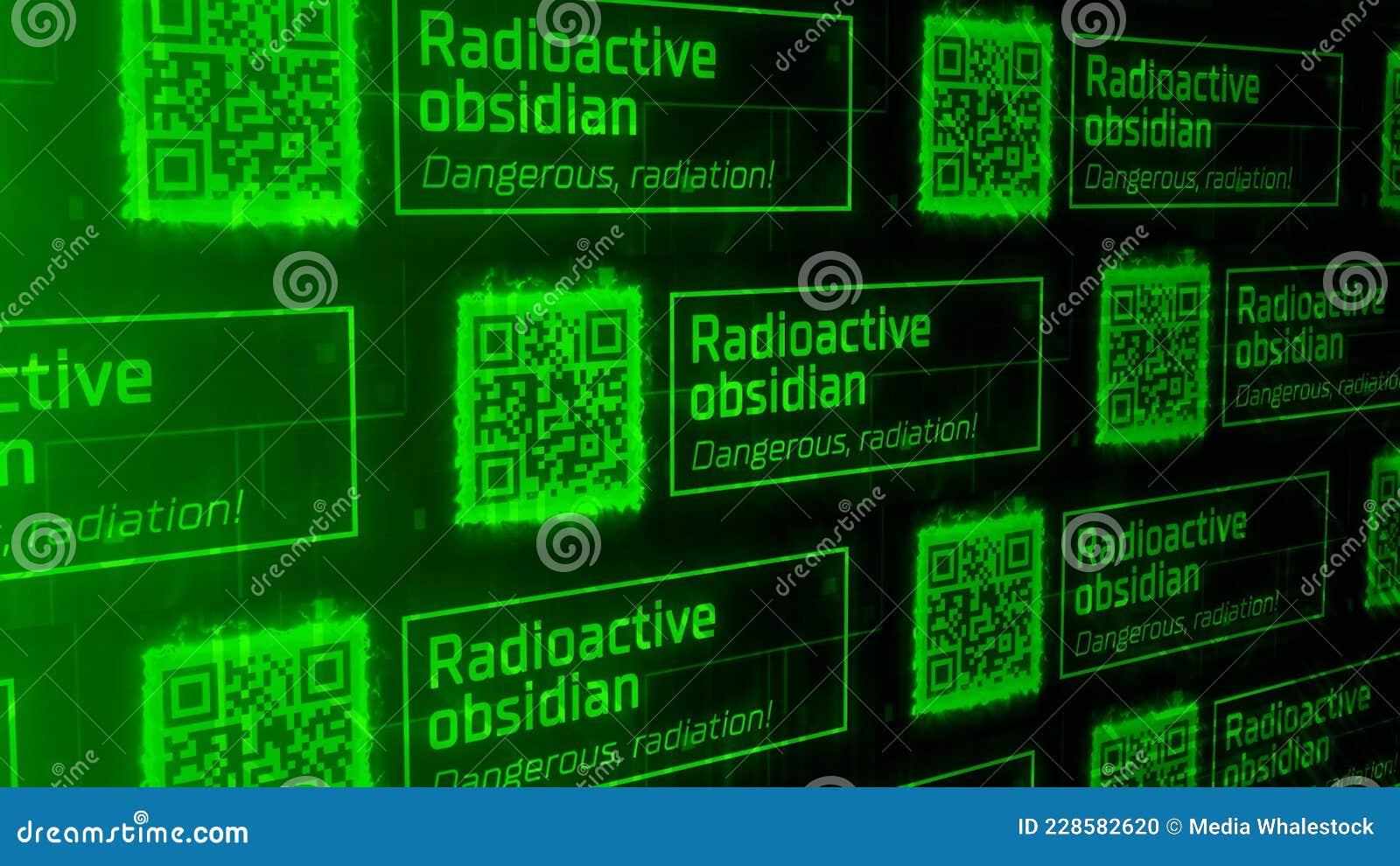 Warning Notification of Nuclear Radiation with Qr Codes on a Black ...
