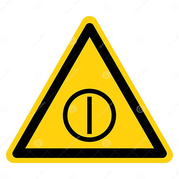 Warning on Off Push-Button Symbol Sign, Vector Illustration, Isolate on ...