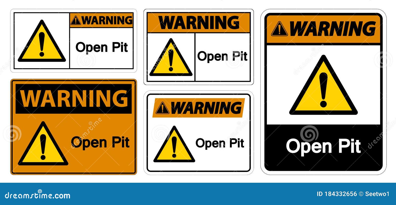 Warning Open Pit Symbol Sign, Vector Illustration, Isolate On White ...