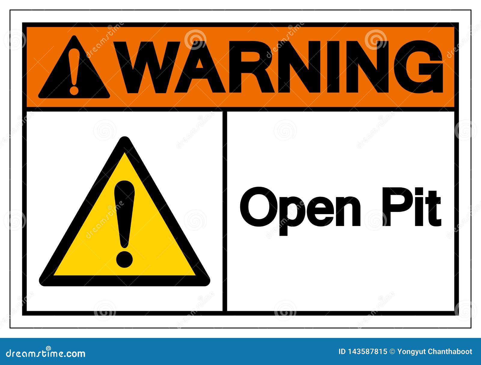 Warning Open Pit Symbol Sign, Vector Illustration, Isolate on White ...