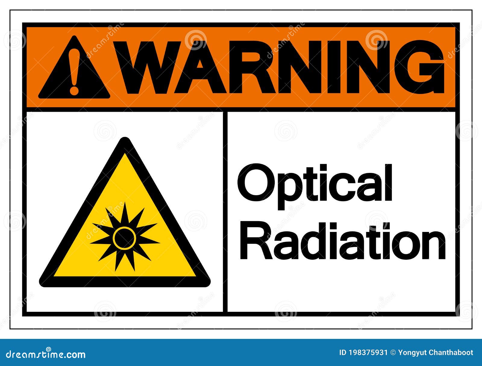 Optical Radiation Hazard Caution Safety Danger Warning Text Sign ...