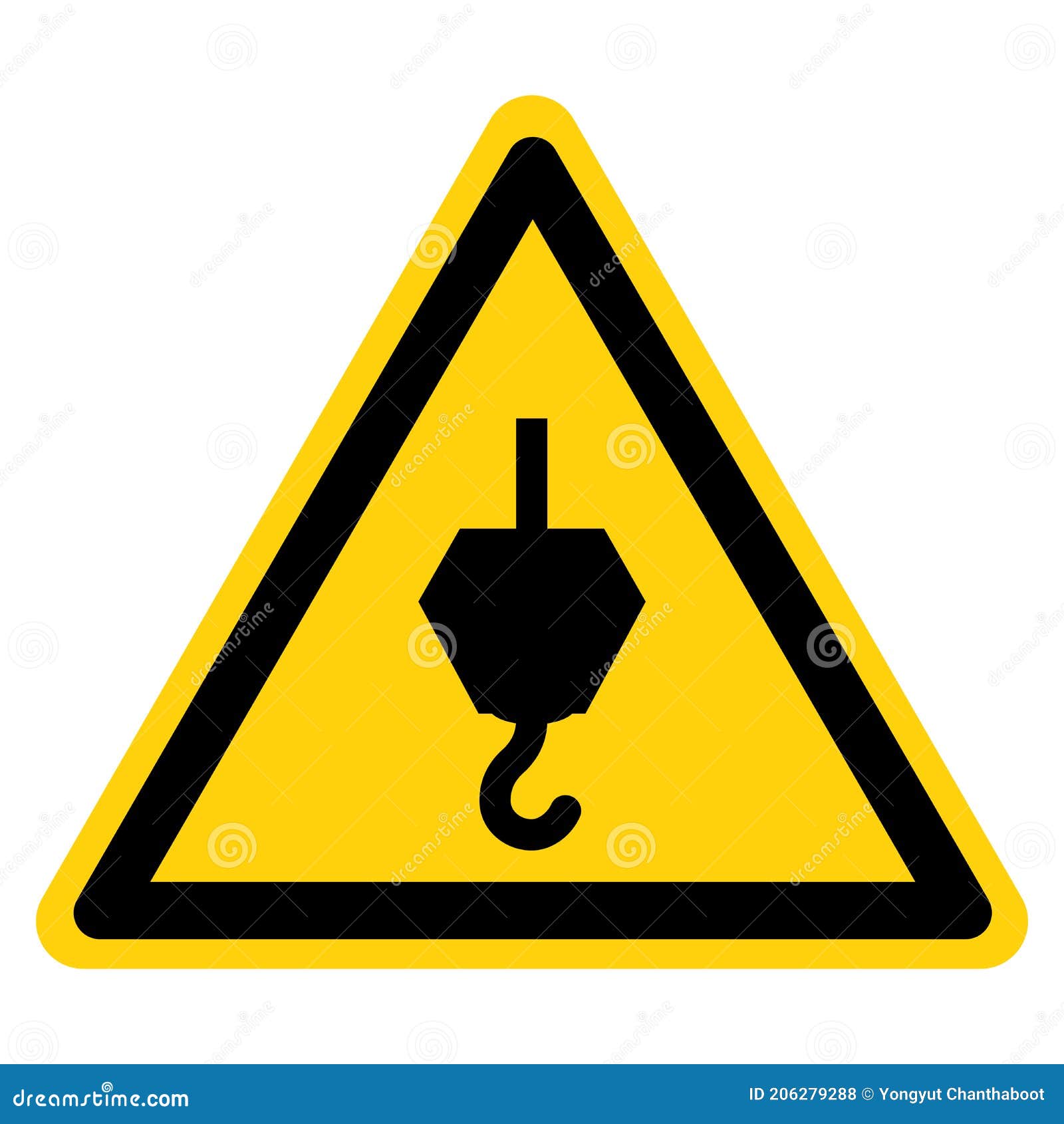 Warning Overhead Crane Symbol Sign, Vector Illustration, Isolate on ...