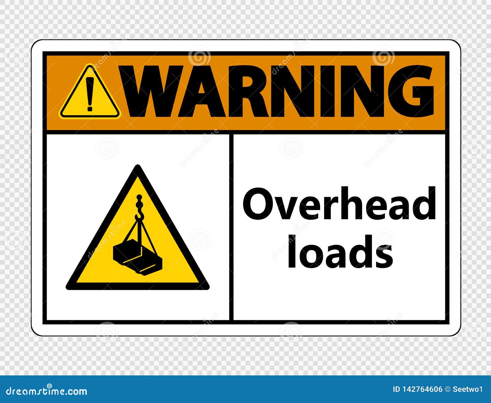 Warning Overhead Crane Symbol Sign On White Background Cartoon Vector ...