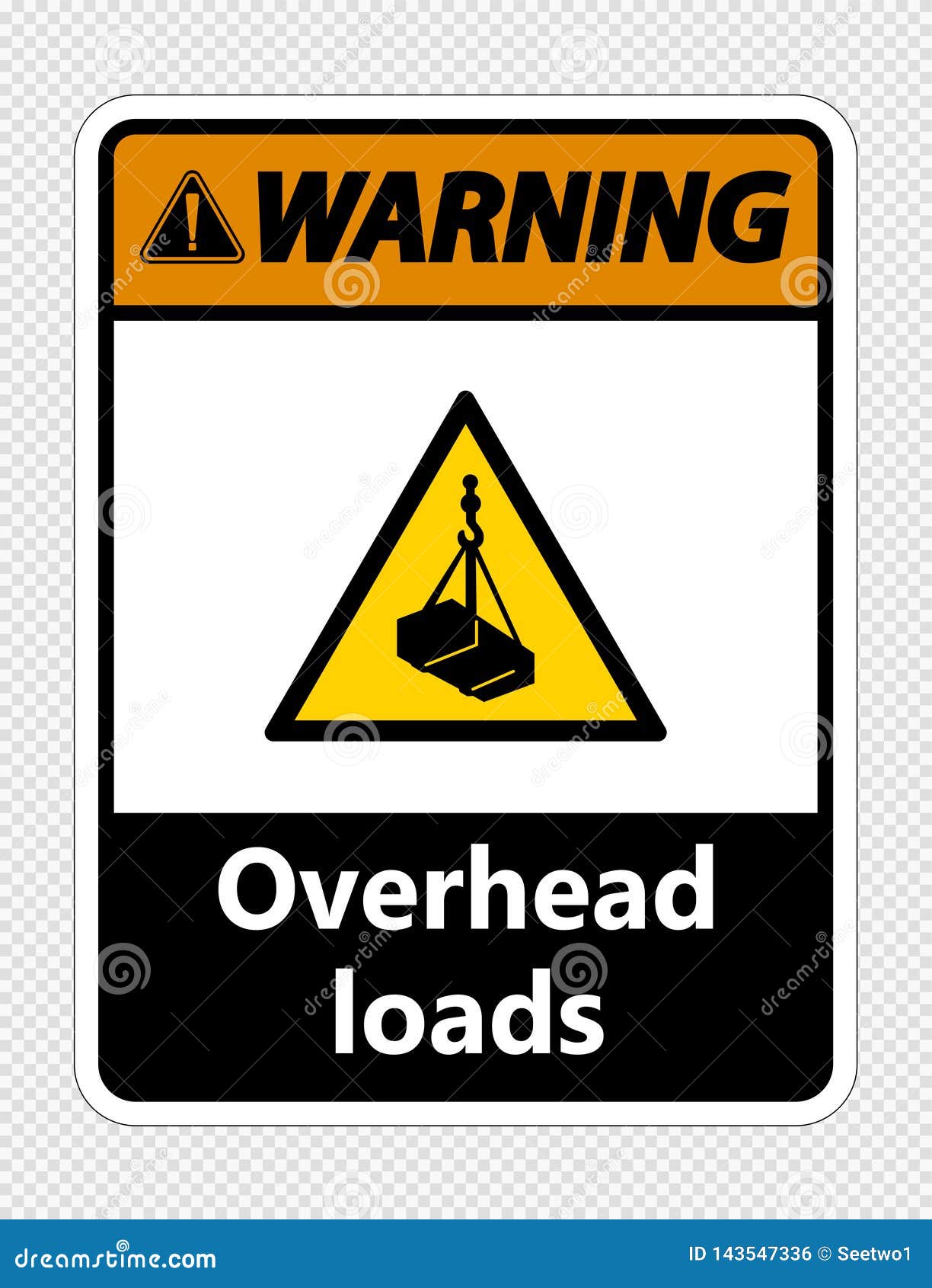 Symbol Warning Overhead Loads Sign on Transparent Background Stock ...