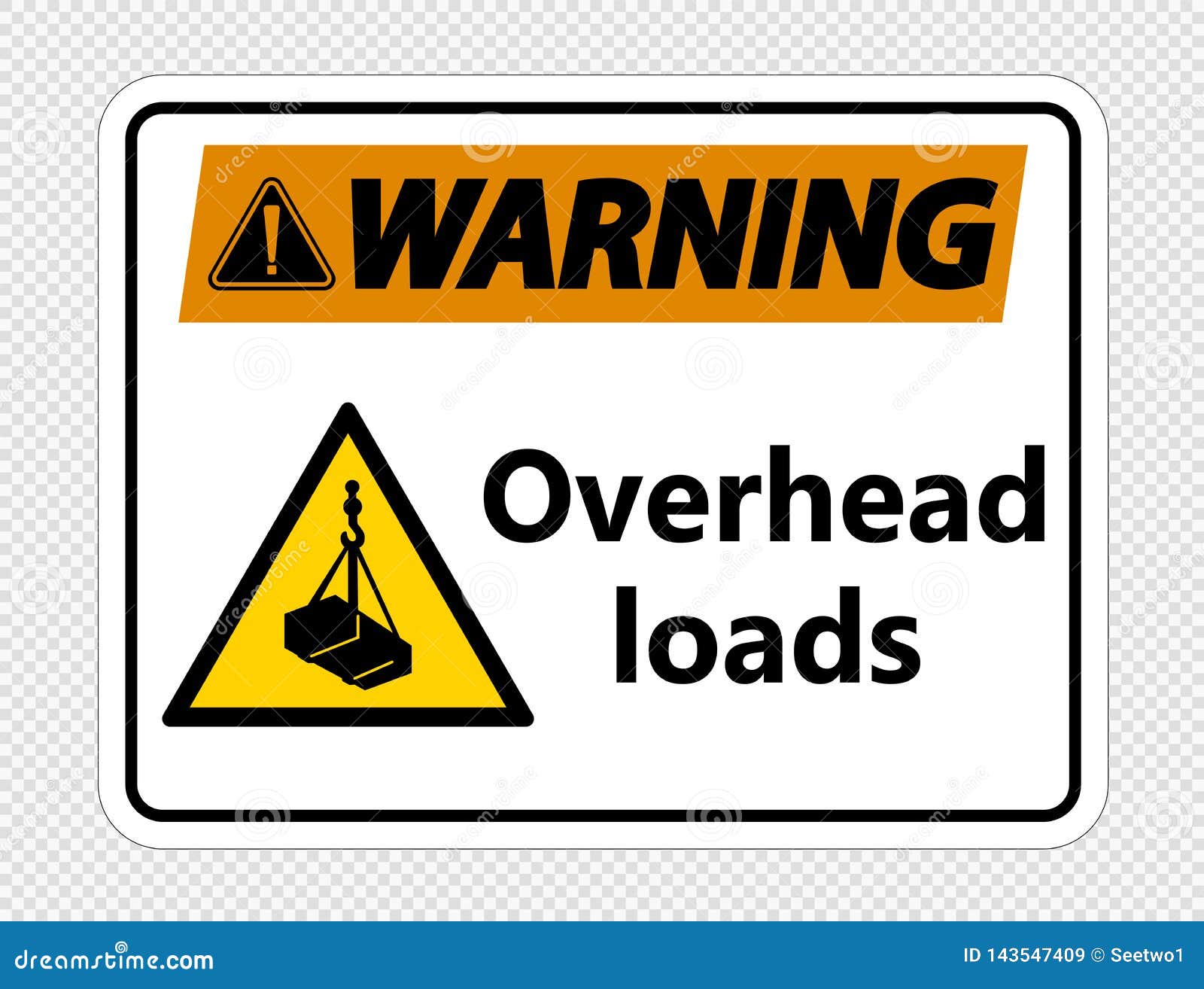 Symbol Warning Overhead Loads Sign on Transparent Background Stock ...