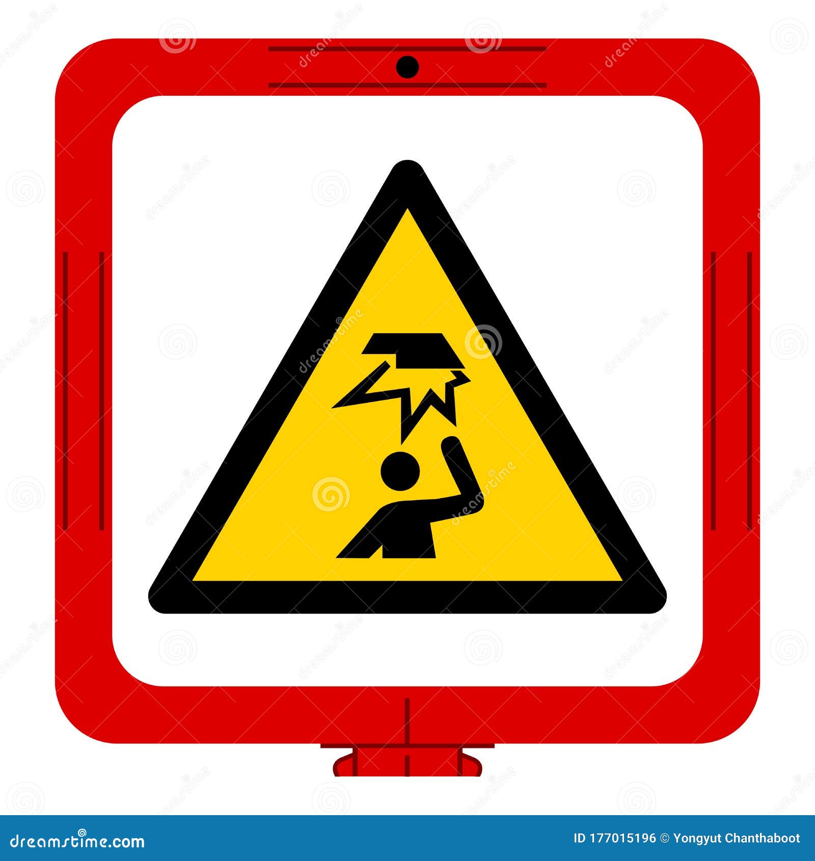 Warning Overhead Obstacles Symbol ,Vector Illustration, Isolate on ...