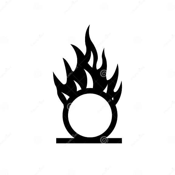Warning Oxidizer Black Icon, Vector Illustration, Isolate on White ...