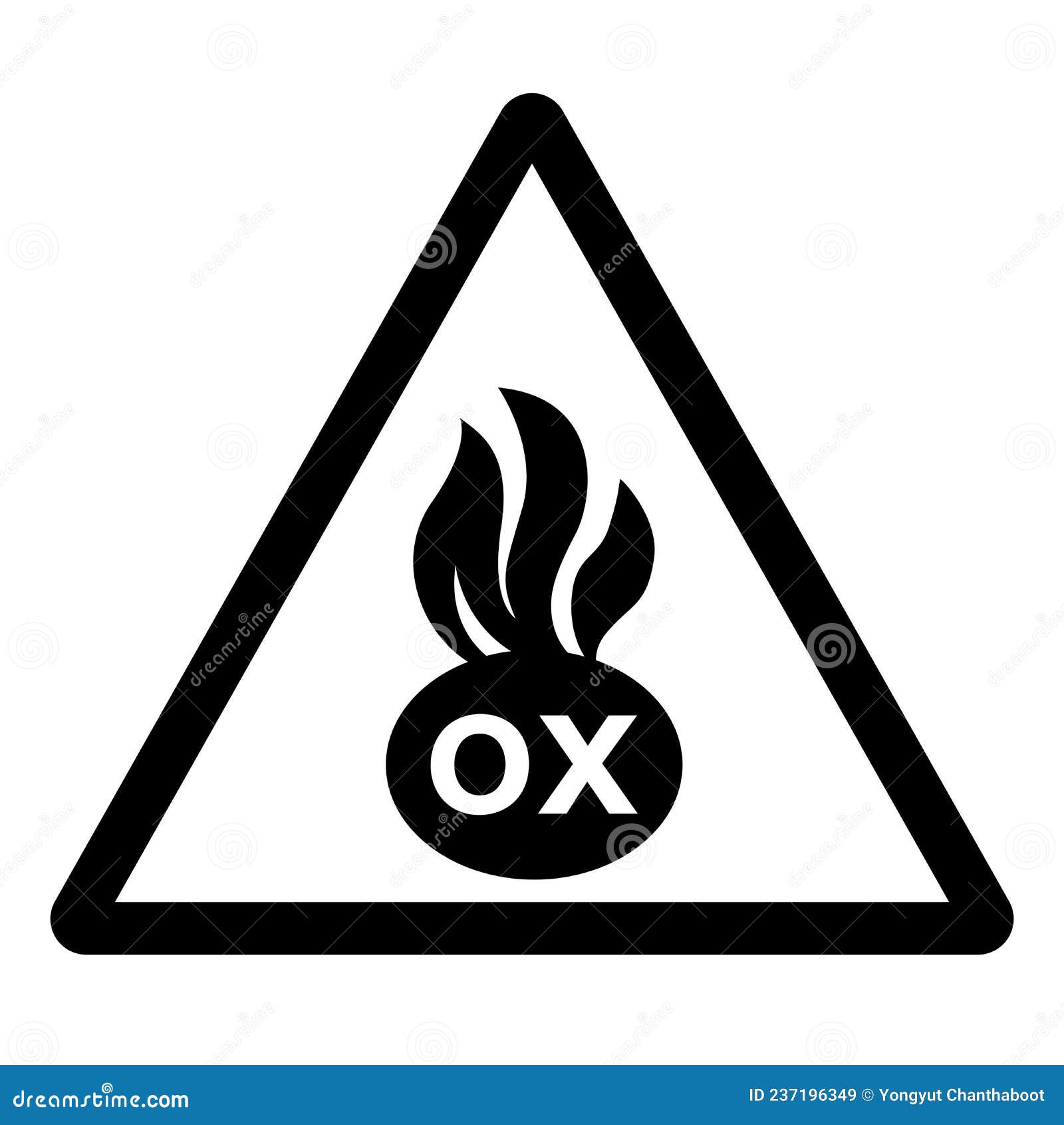 Warning Oxidizing Materials Sign ,Vector Illustration, Isolate on White ...
