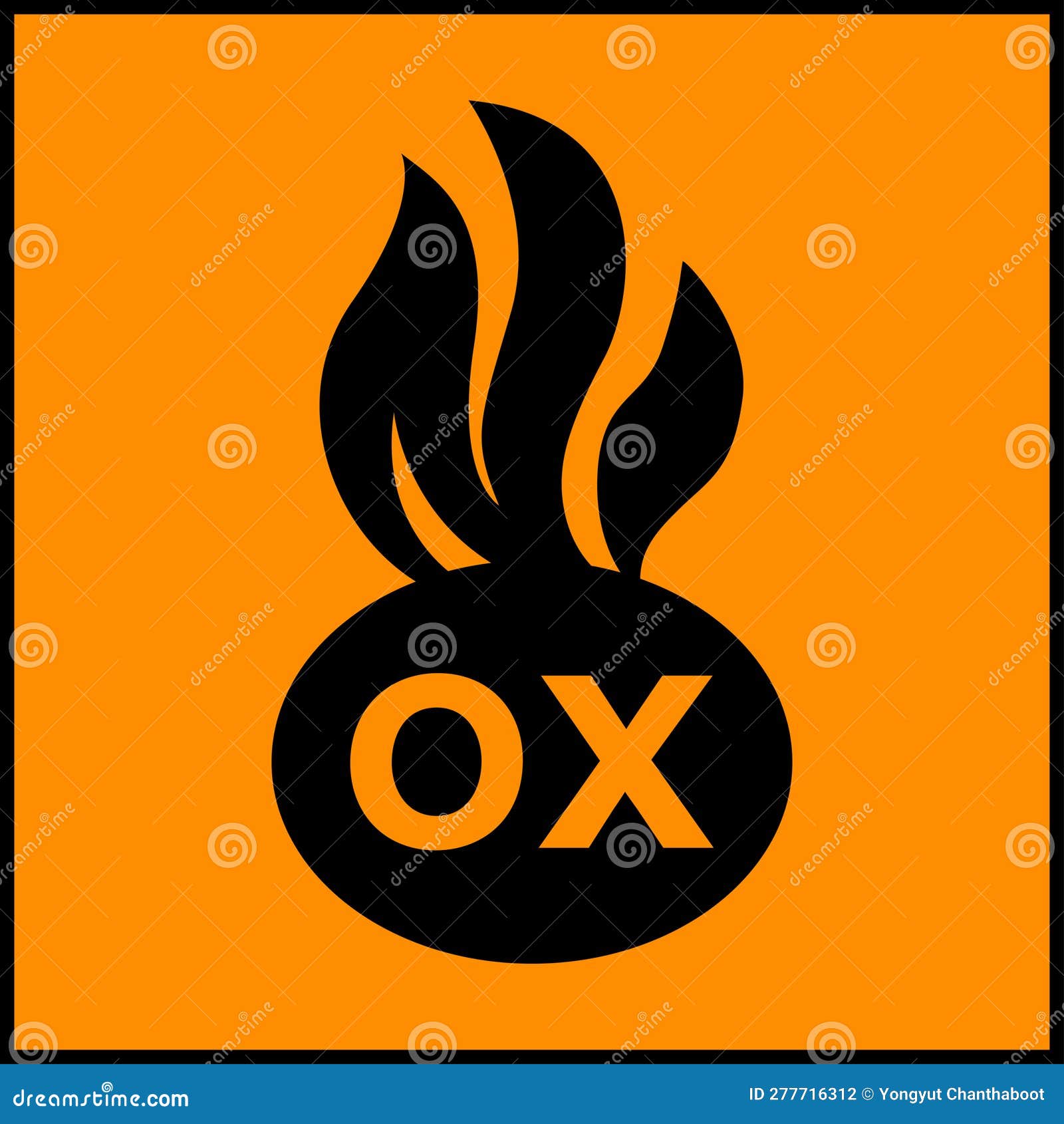 Oxidizer Warning Sign. Class 5 Dangerous Goods Plates Vector ...