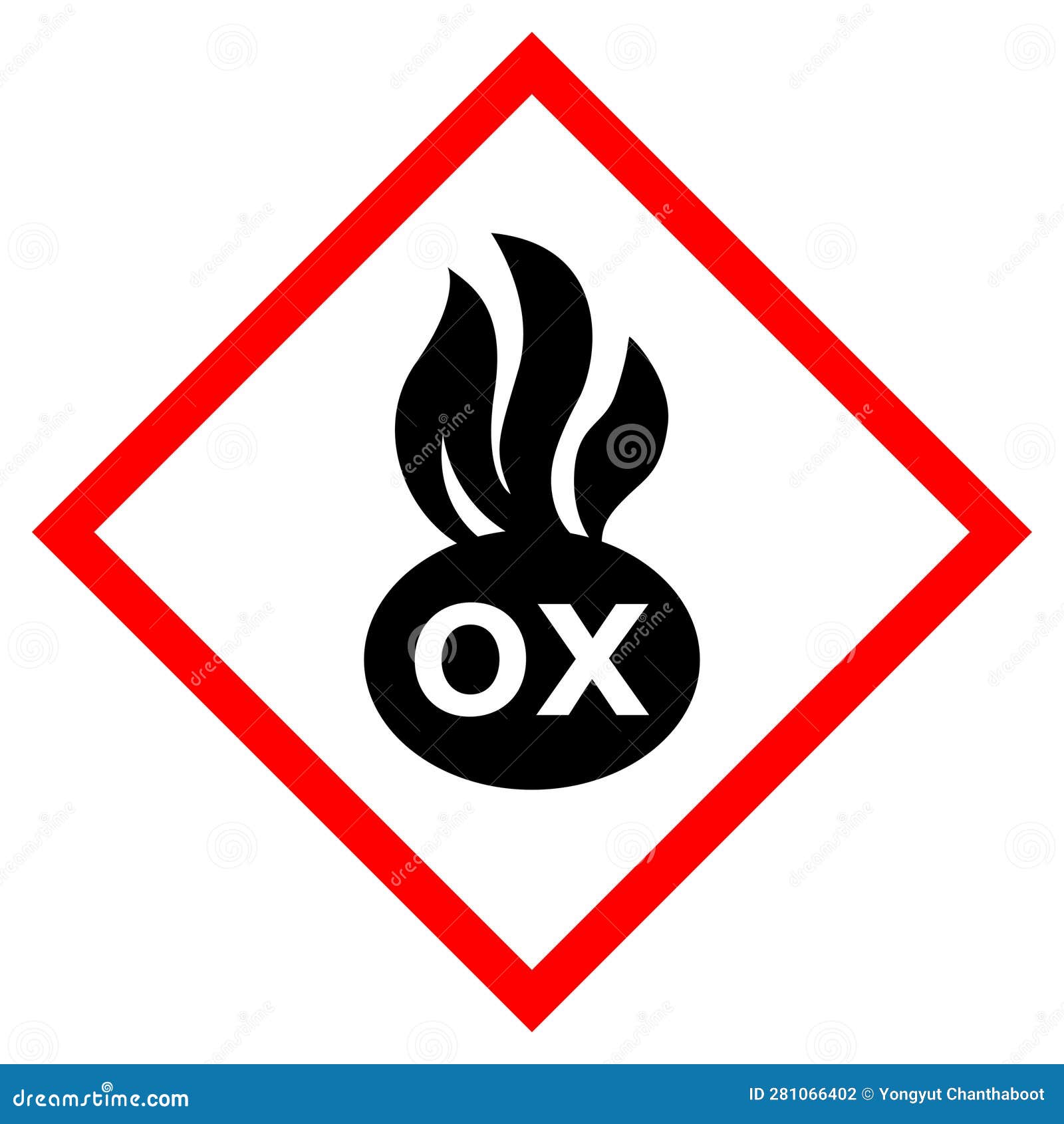 Warning Oxidizing Materials Sign ,Vector Illustration, Isolate on White ...