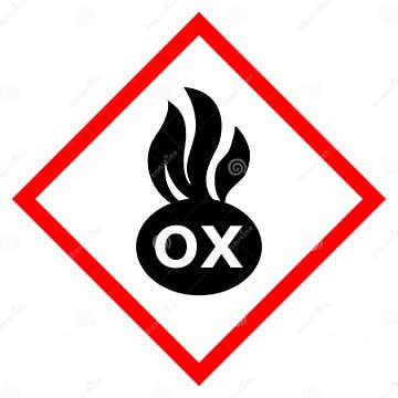 Warning Oxidizing Materials Sign ,Vector Illustration, Isolate on White ...