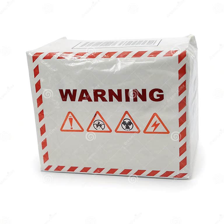 Warning Package Isolated on White Background Stock Illustration ...