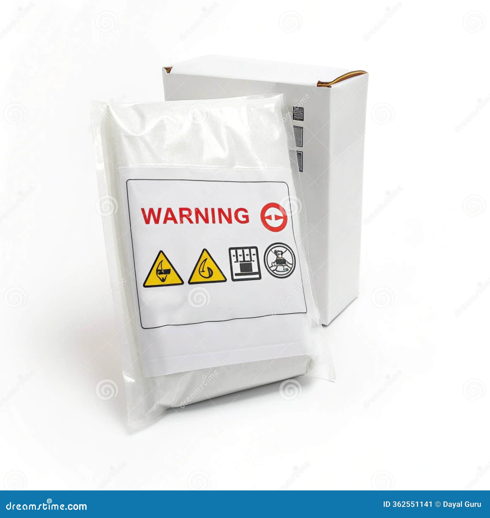 Warning Package Isolated on White Background Stock Illustration ...