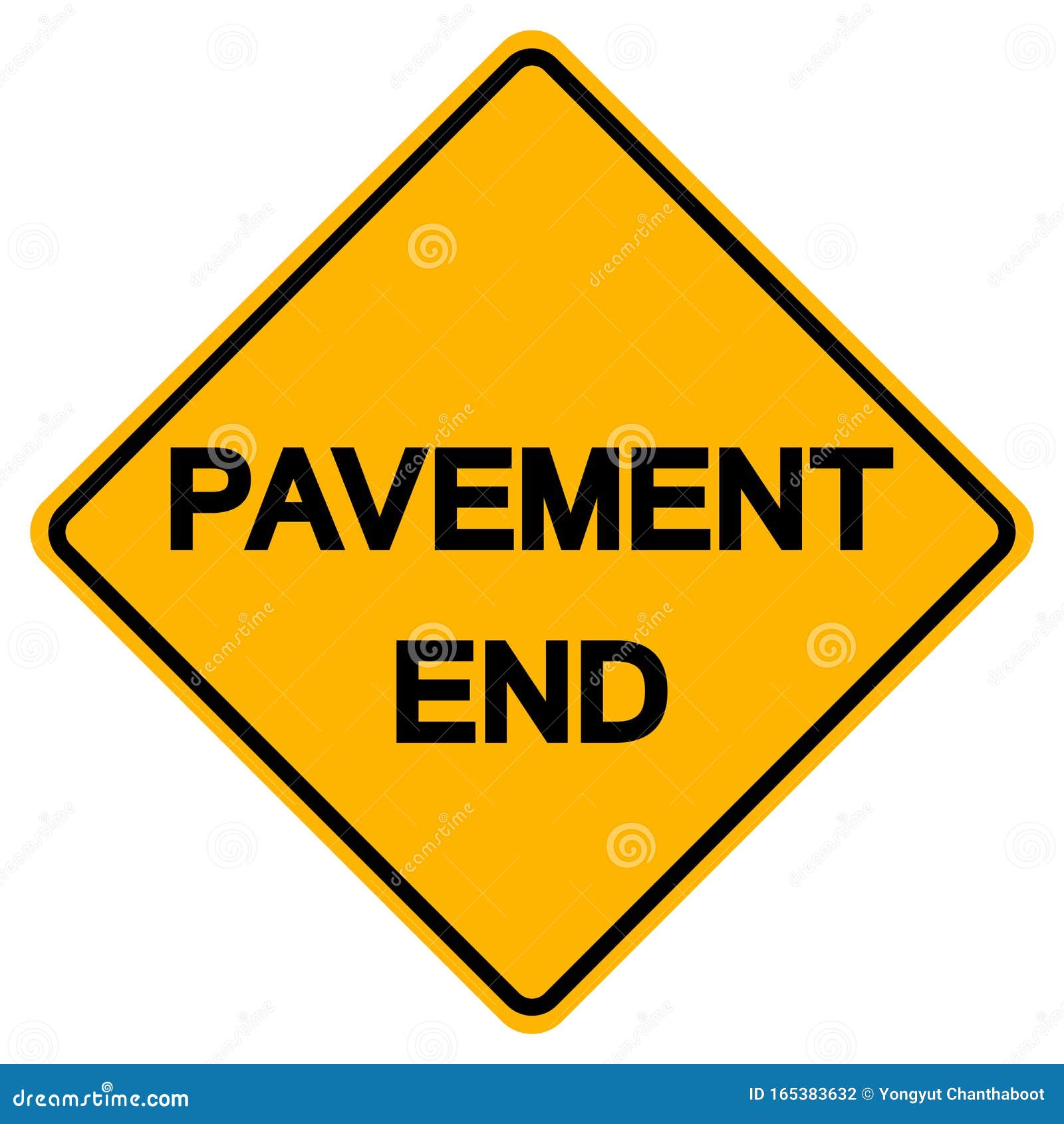 Warning Pavement End Road Symbol Sign, Vector Illustration, Isolate on ...