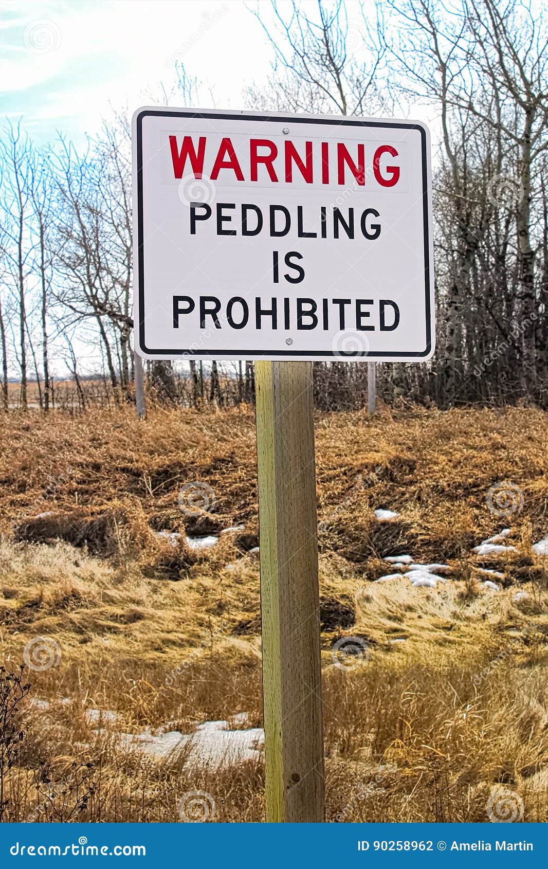 Warning Peddling is Prohibited Sign Stock Photo - Image of peddling ...
