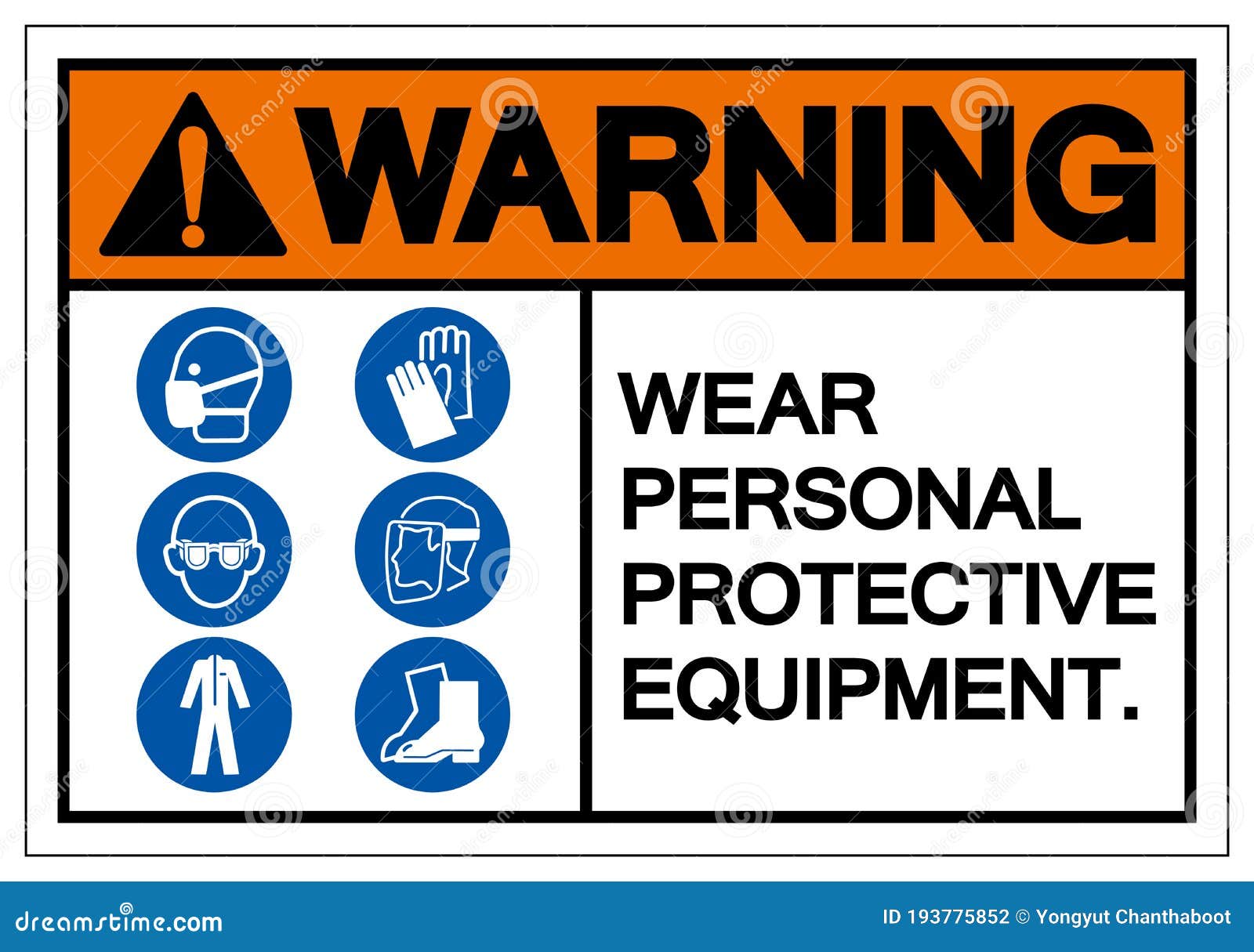 Warning Personal Protective Equipment Symbol Sign ,Vector Illustration ...