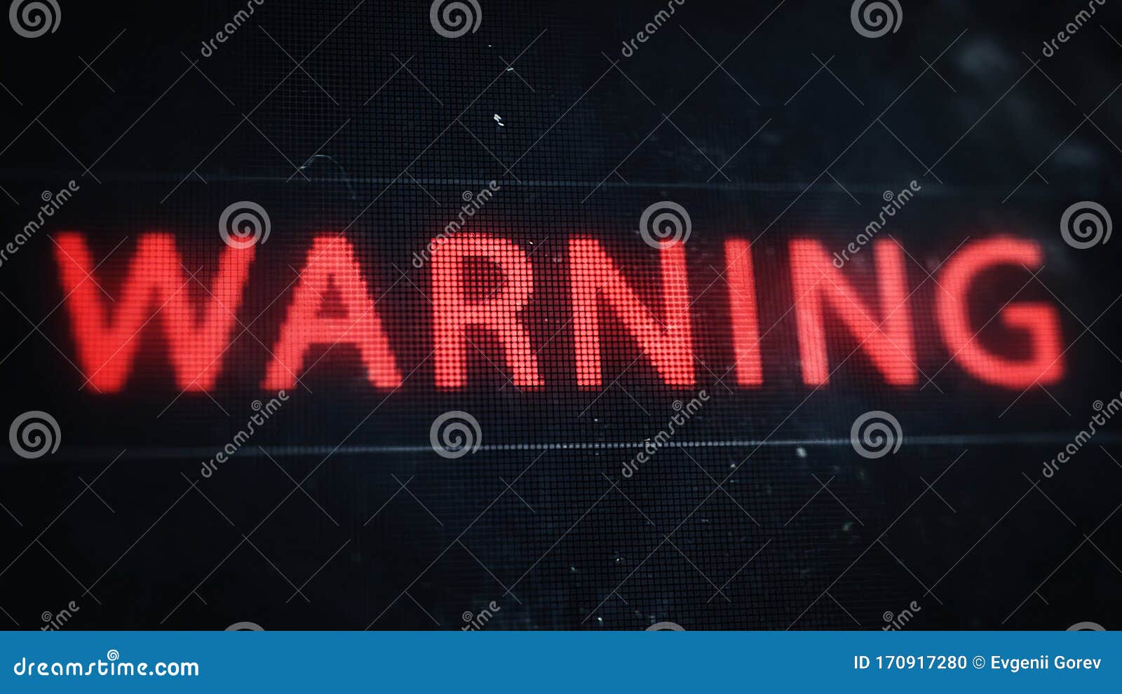Warning Pixel Text. Red Word on Old Screen. Stock Photo - Image of ...