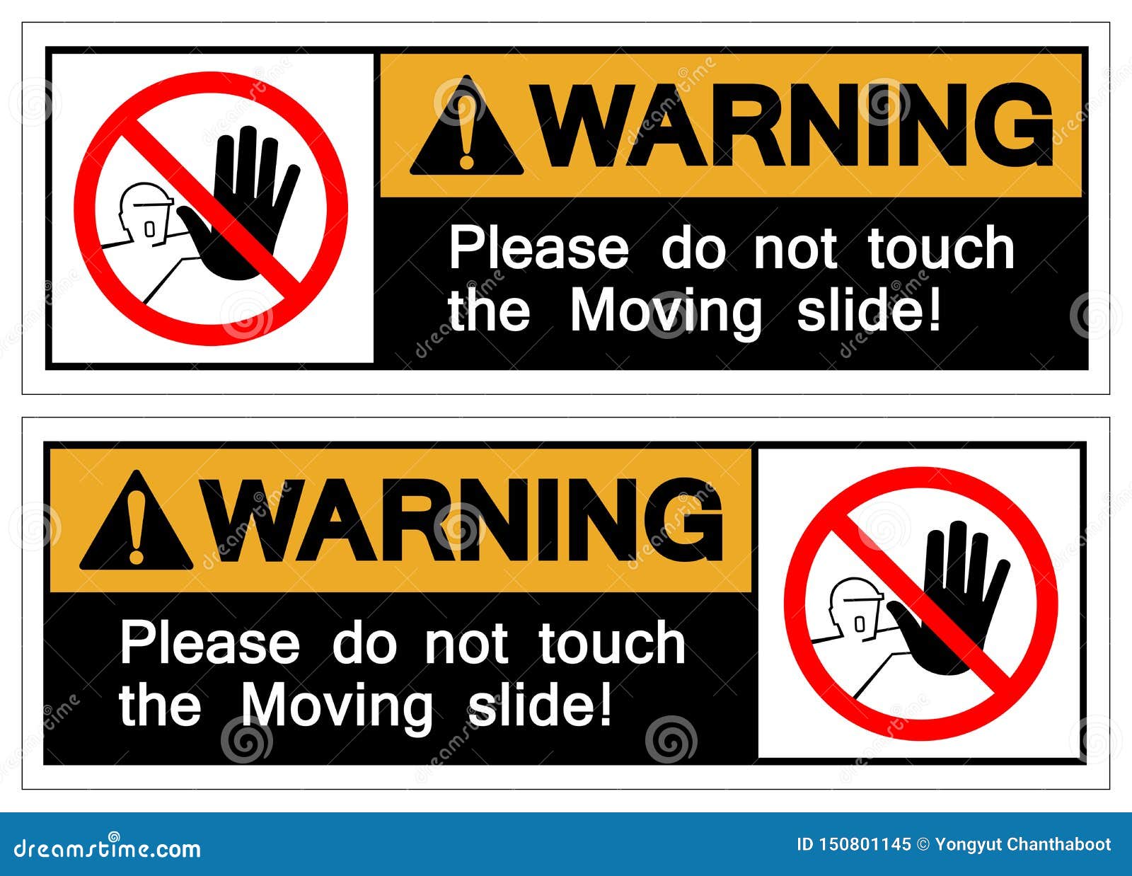 Warning Please Do Not Touch The Moving Slide Symbol, Vector ...