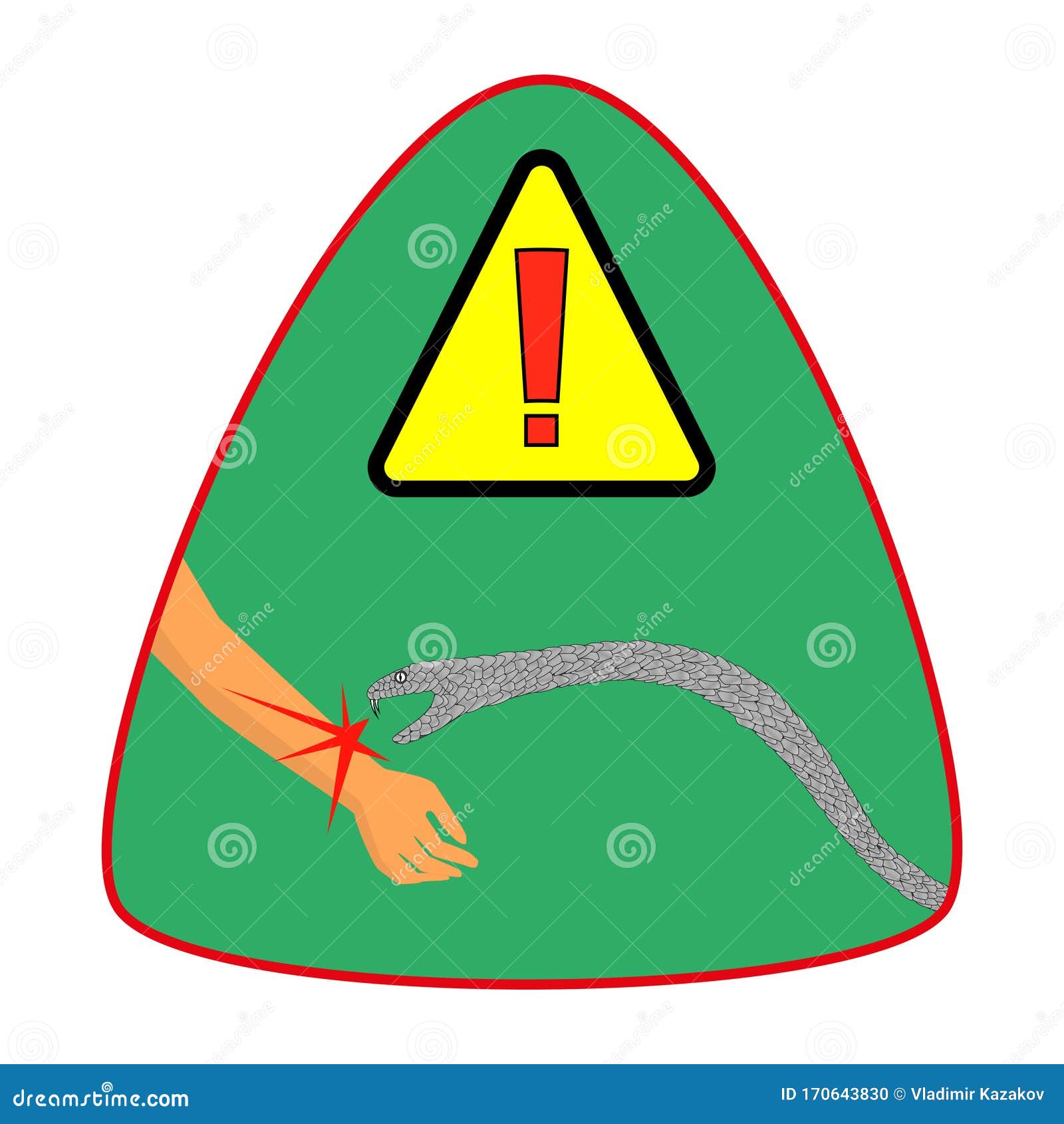 Warning about a Possible Snake Bite. Stock Vector - Illustration of ... Warning about a Possible Snake Bite. Stock Vector - Illustration of ...