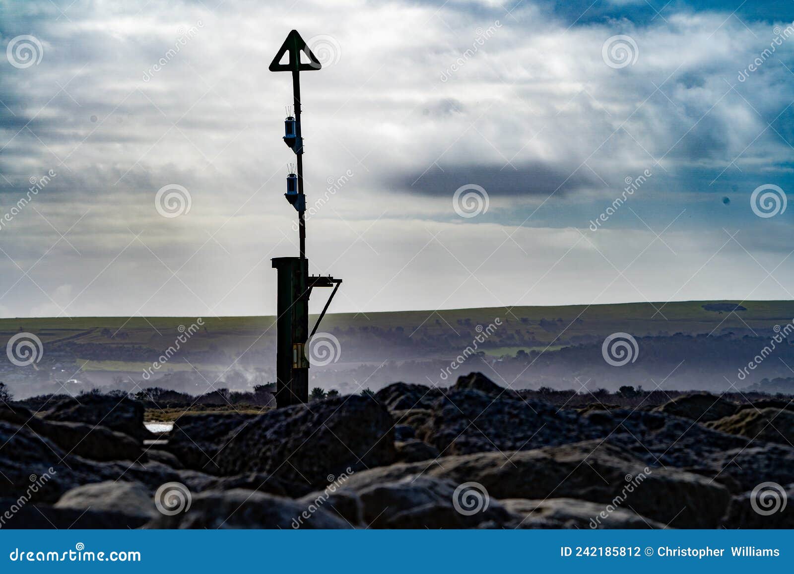 Rock Groin Jutting Out Into The Pacific Ocean - California Stock ...