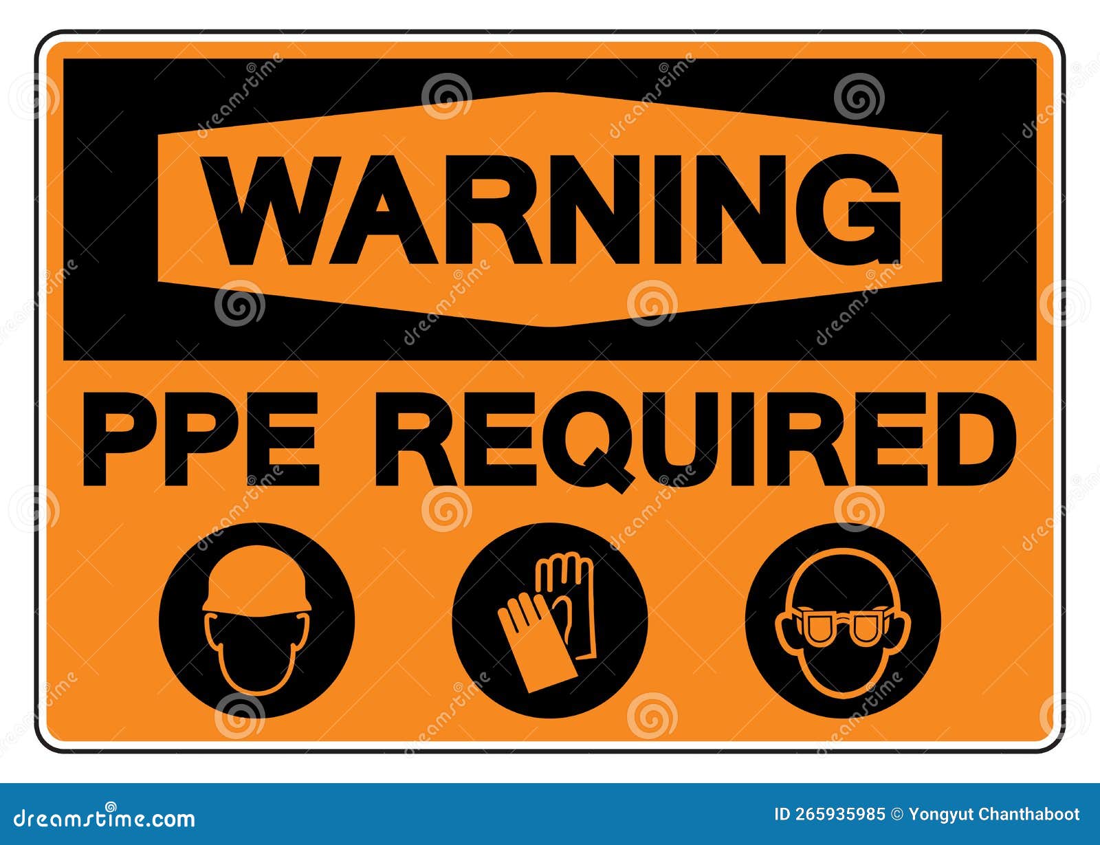 Warning PPE Required Symbol Sign ,Vector Illustration, Isolate on White ...