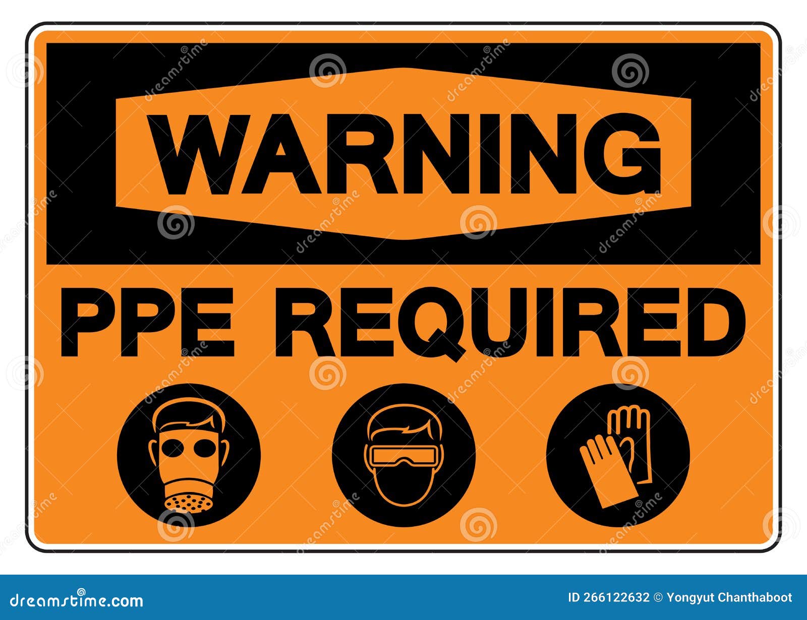 Warning PPE. Required Symbol Sign,Vector Illustration, Isolate on White ...
