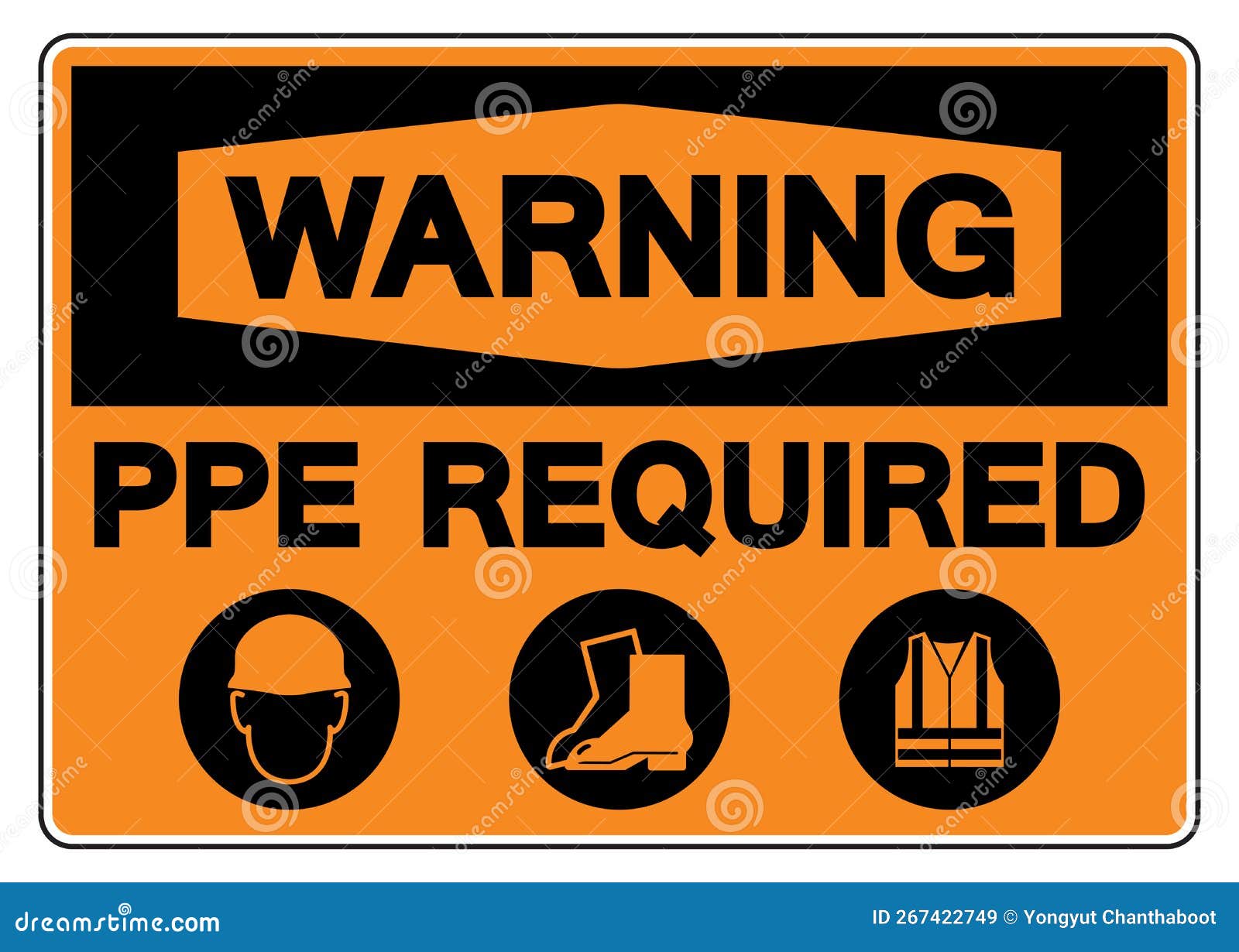 Warning PPE. Required Symbol Sign,Vector Illustration, Isolate on White ...