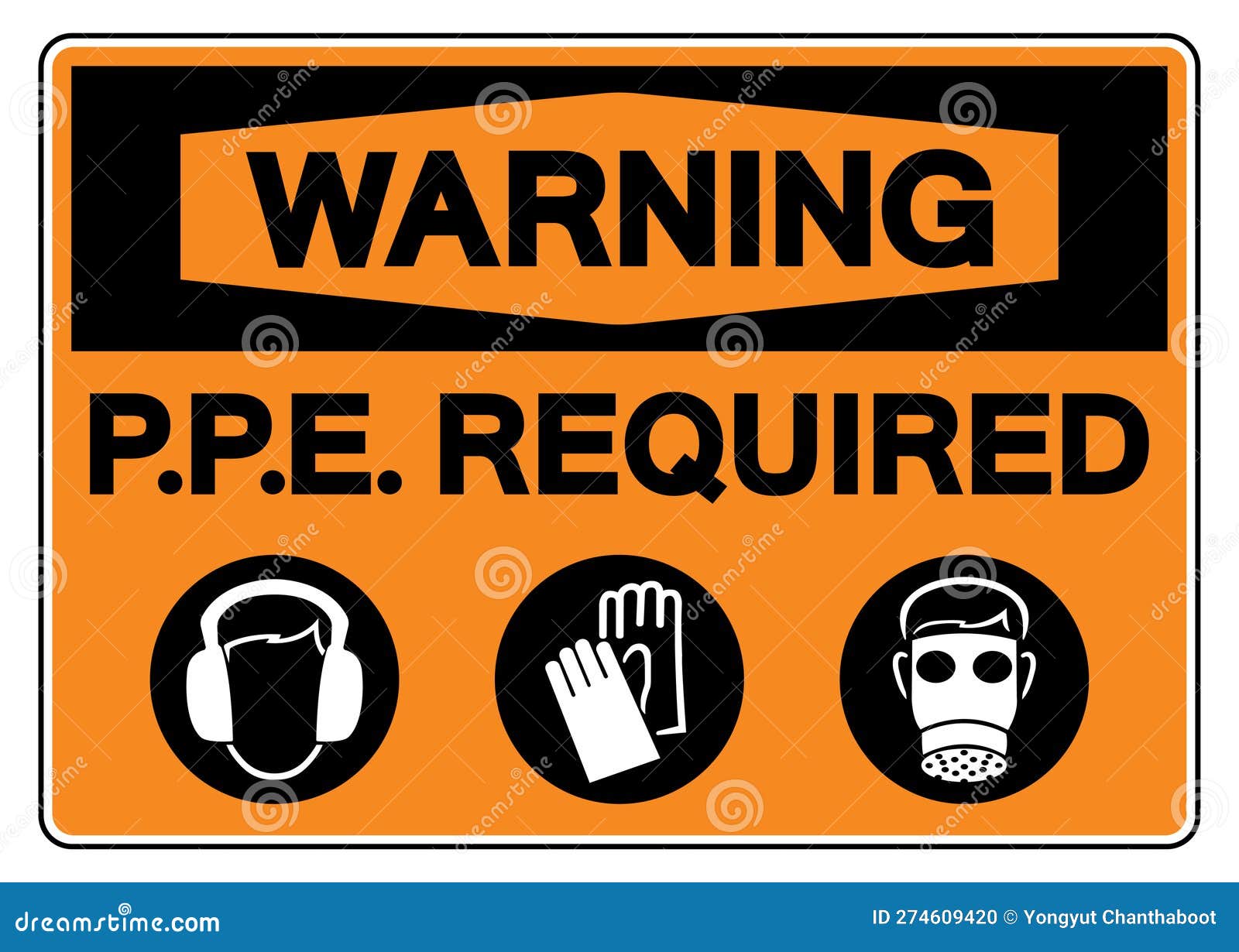 Warning PPE. Required Symbol Sign ,Vector Illustration, Isolate on ...