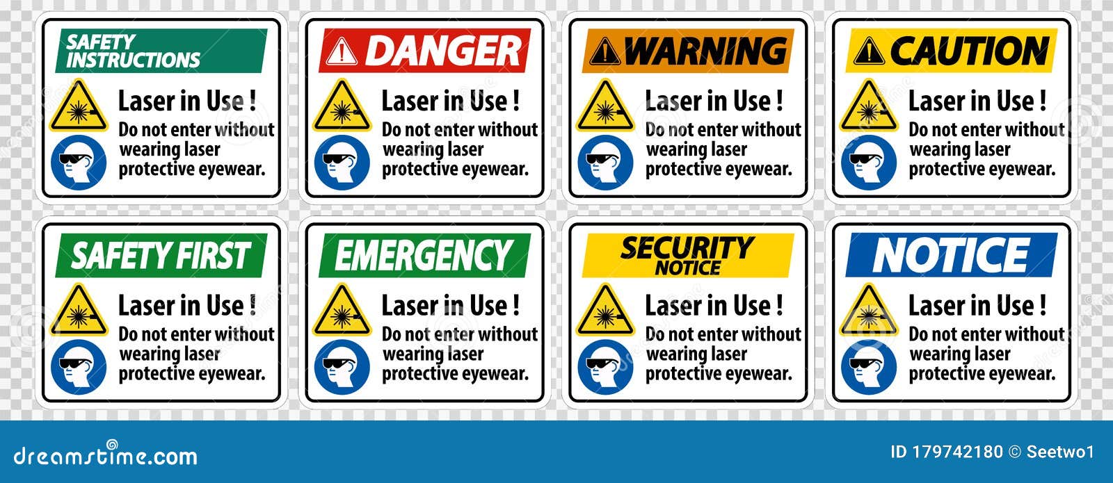 Warning PPE Safety Label,Laser in Use Do Not Enter without Wearing ...