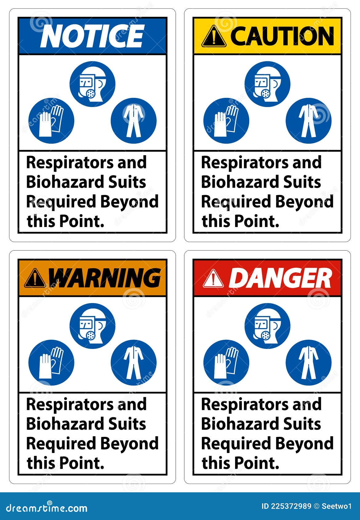 Warning PPE Sign Respirators and Biohazard Suits Required Beyond this ...